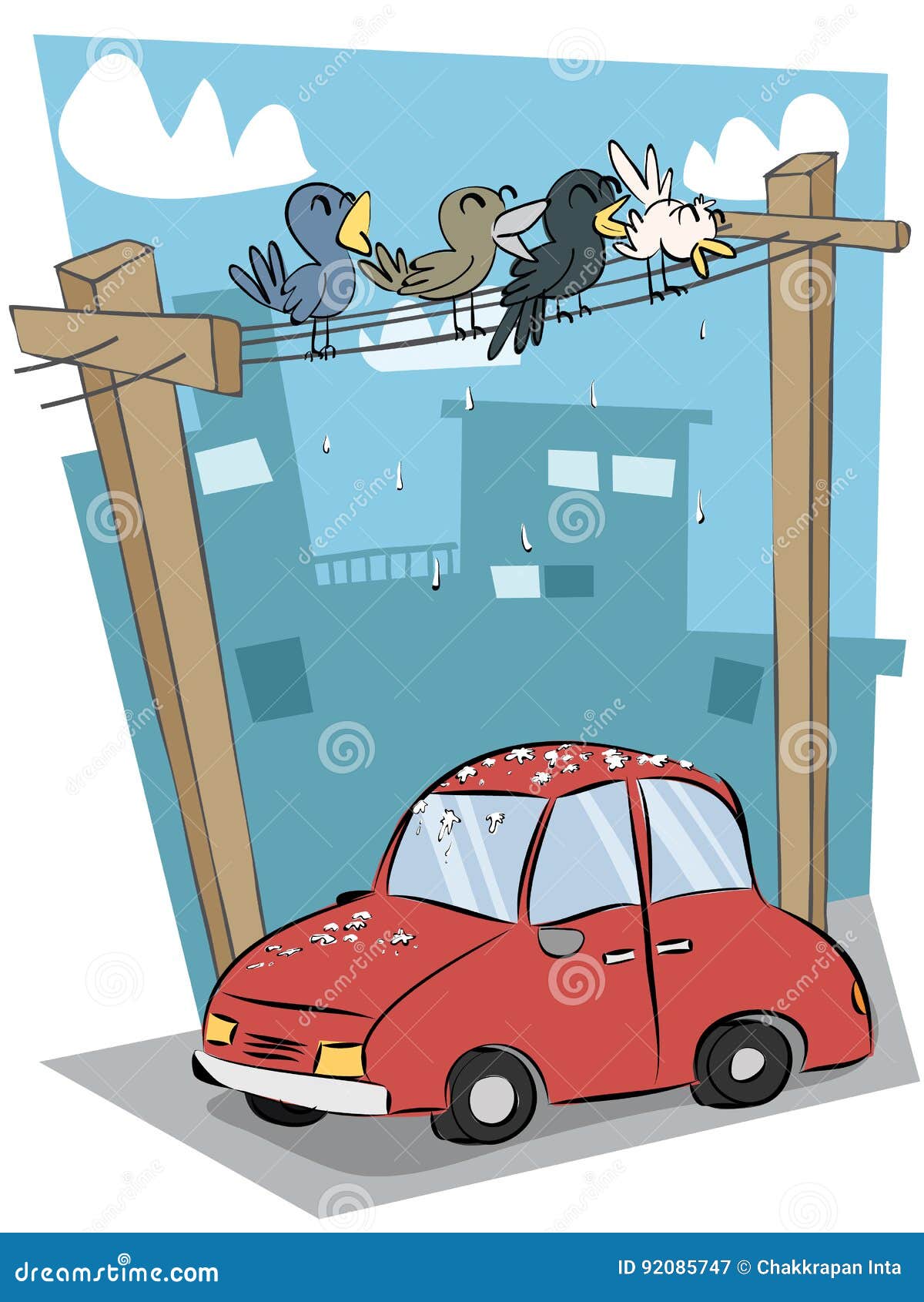Bird droppings on car. stock vector. Illustration of bird - 92085747