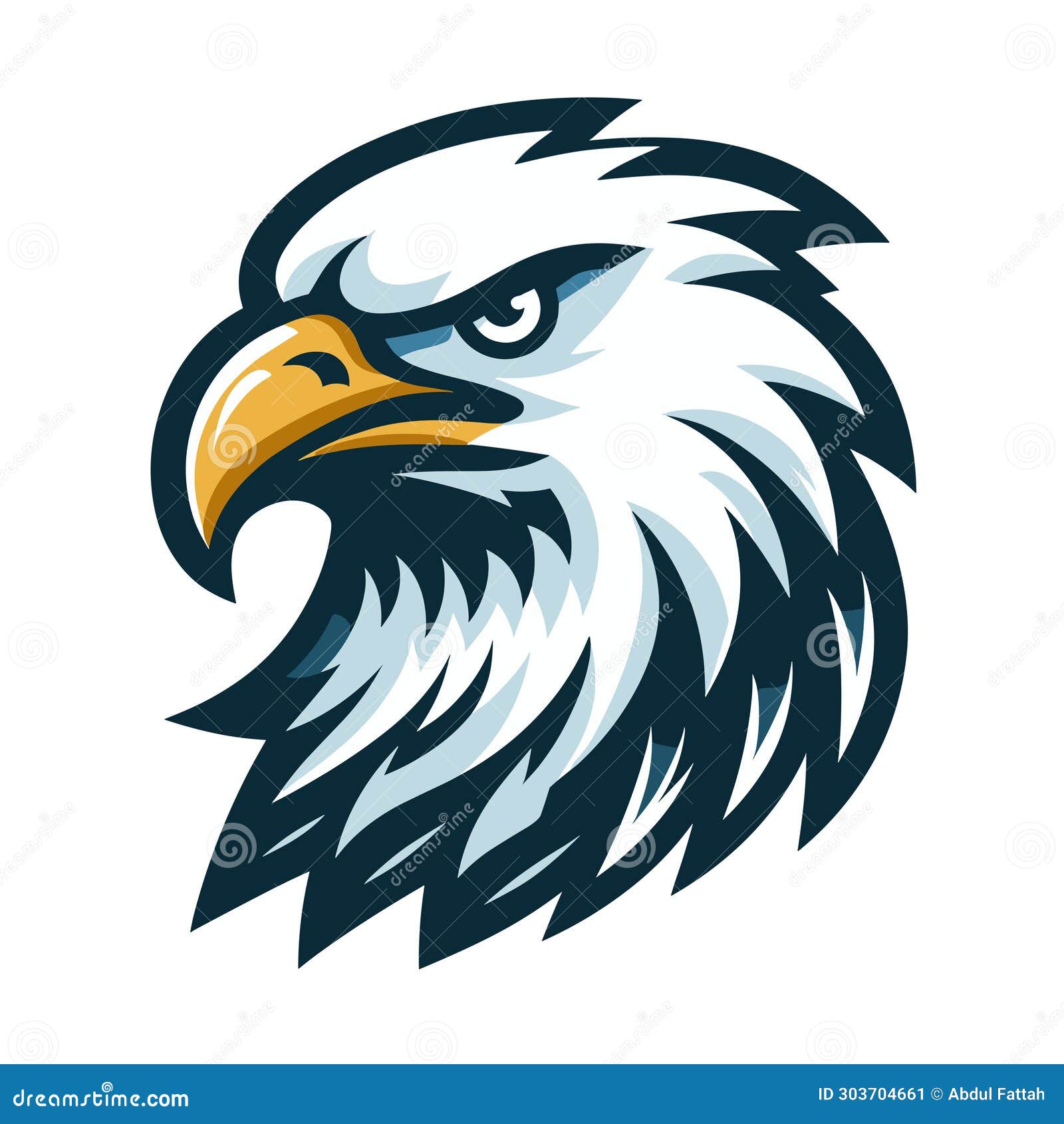 Bird Eagle Hawk Head Logo Mascot Design Vector Illustration Isolated on ...