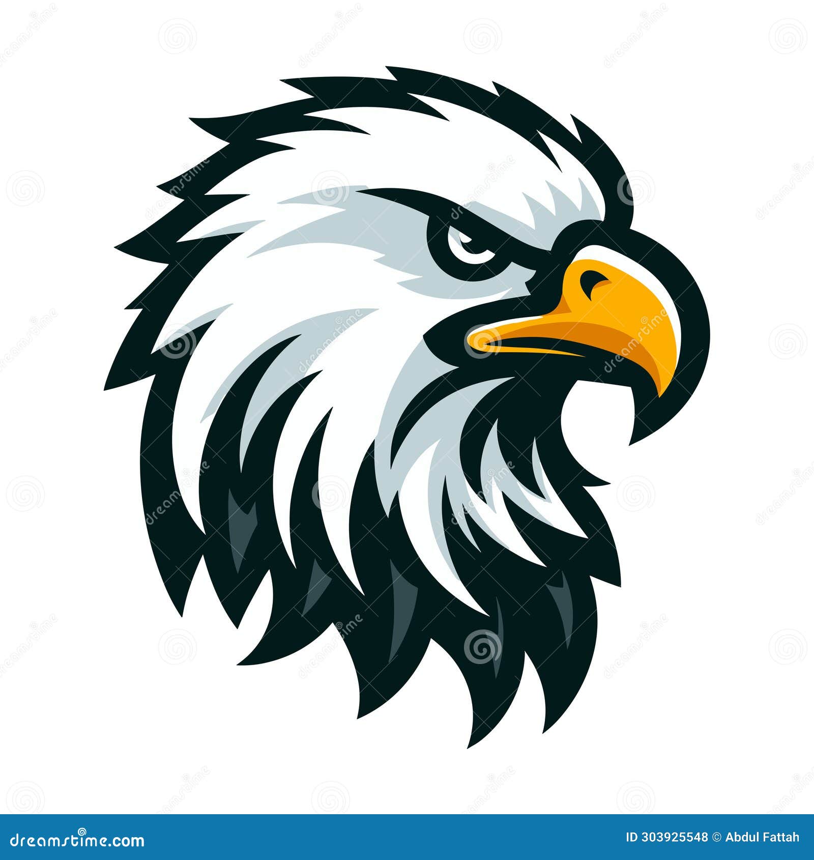 Bird Eagle Hawk Head Logo Mascot Design Vector Illustration Isolated on ...