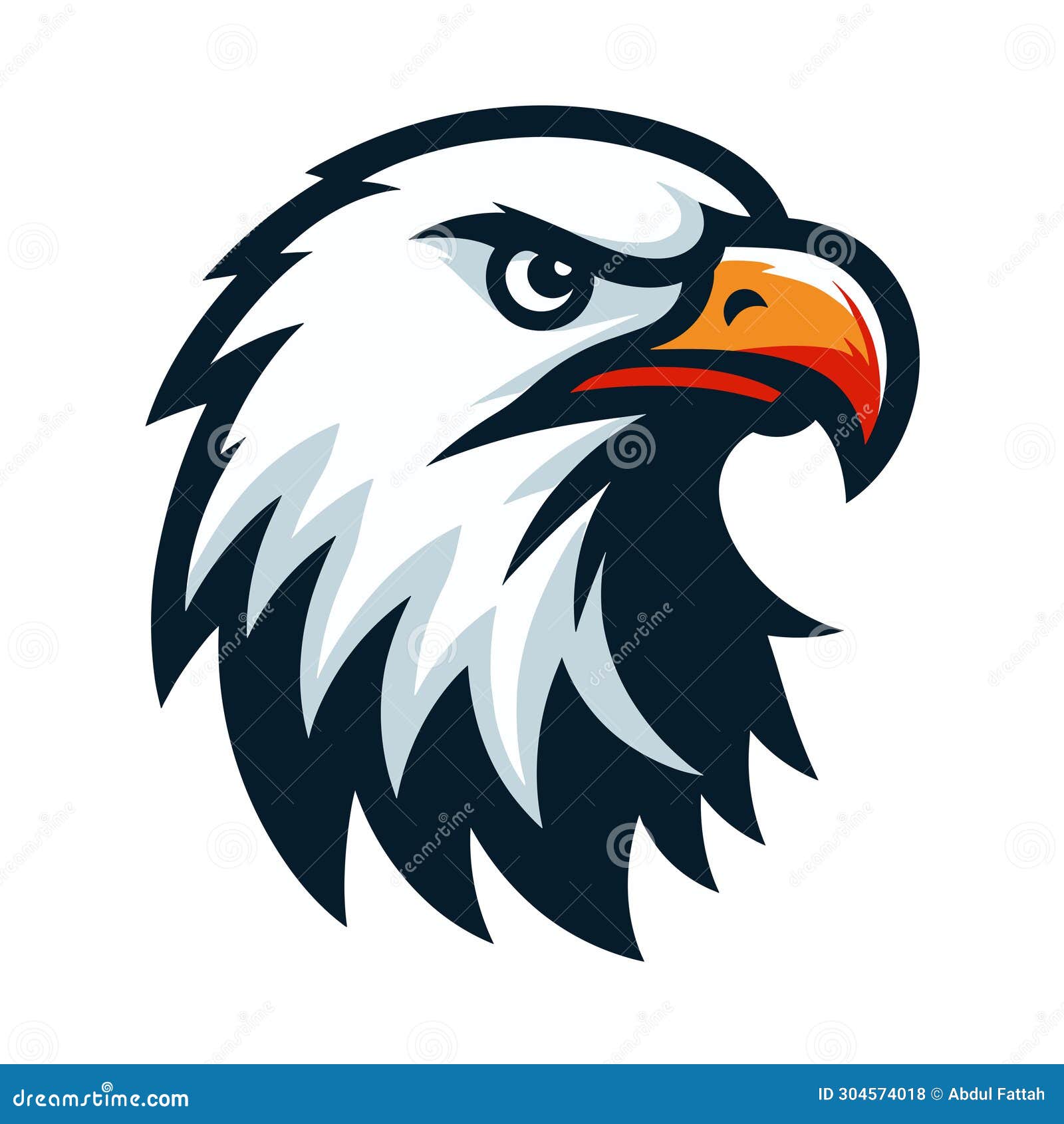 Bird Eagle Hawk Head Logo Mascot Design Vector Illustration Isolated on ...