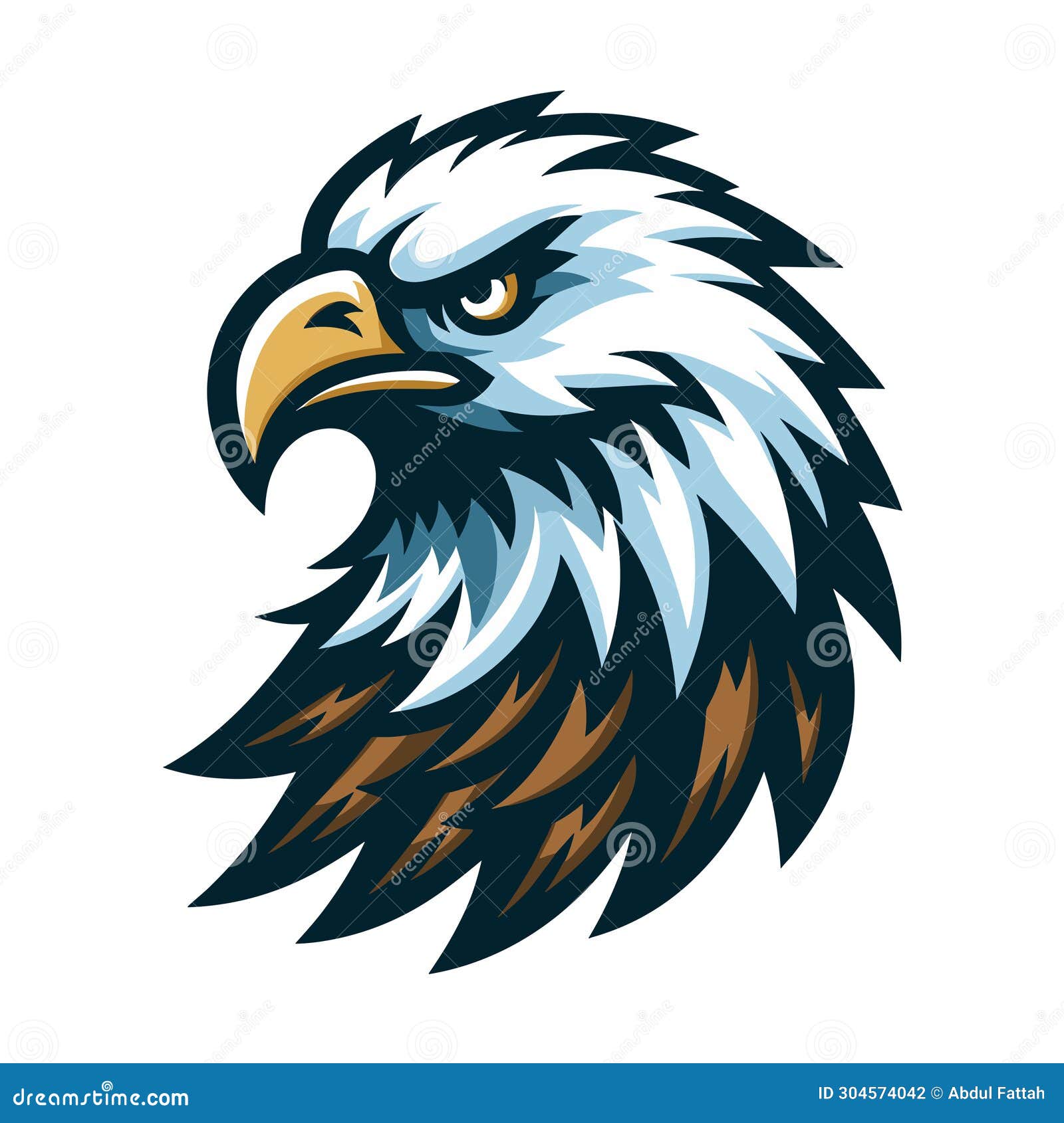 Bird Eagle Hawk Head Logo Mascot Design Vector Illustration Isolated on ...