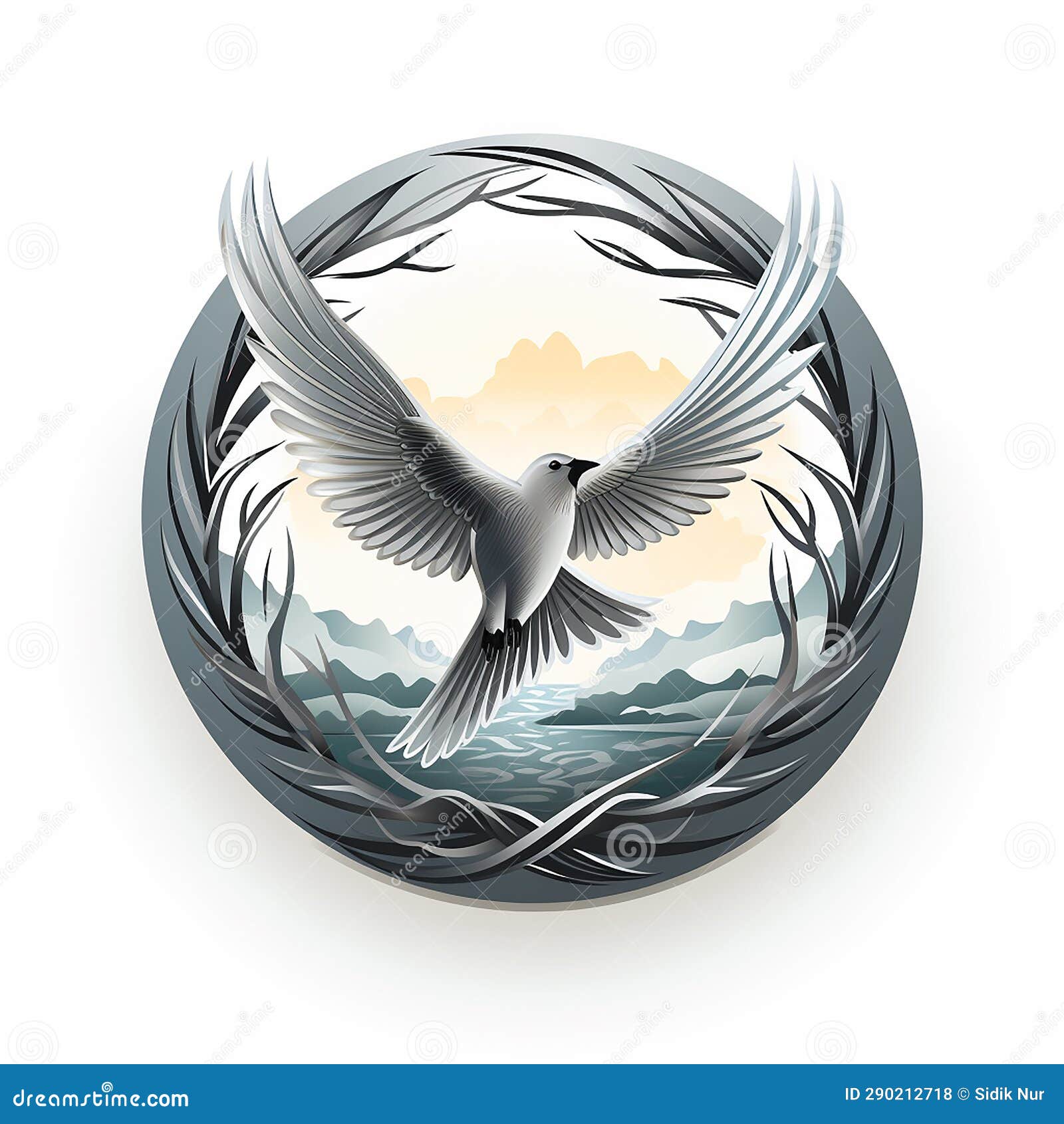 Bird Emblem Logo Ilusstration Stock Illustration - Illustration of ...