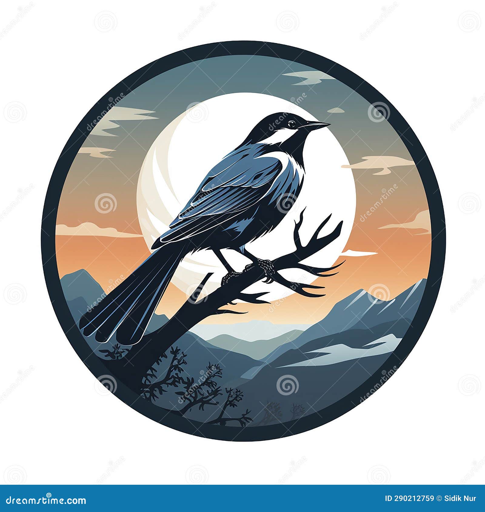 Bird Emblem Logo Ilusstration Stock Illustration - Illustration of ...