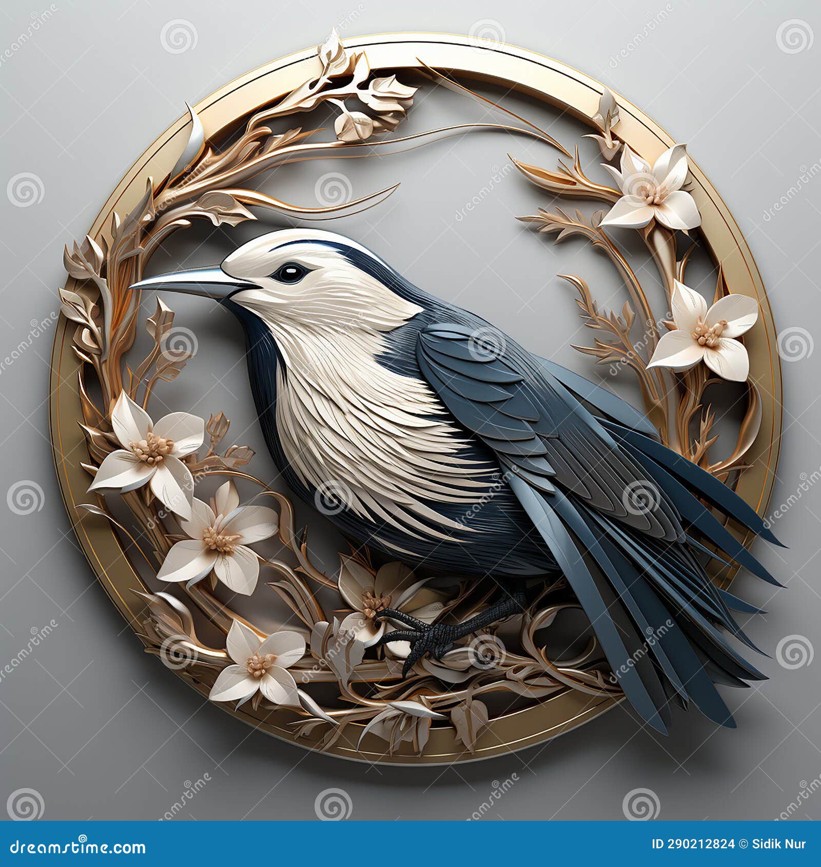 Bird Emblem Logo Ilusstration Stock Illustration - Illustration of ...