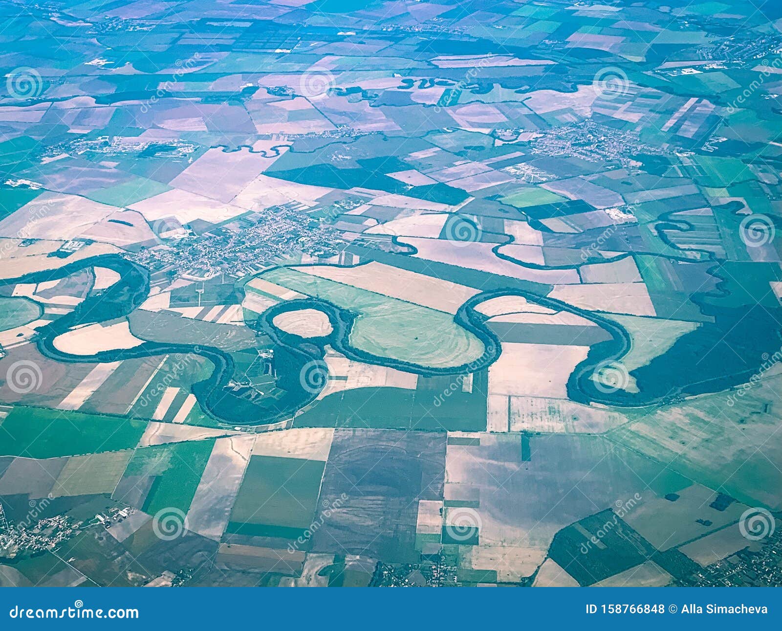 Bird Eye View of the Fields and Agricultural Parcel. Aerial Views Stock ...