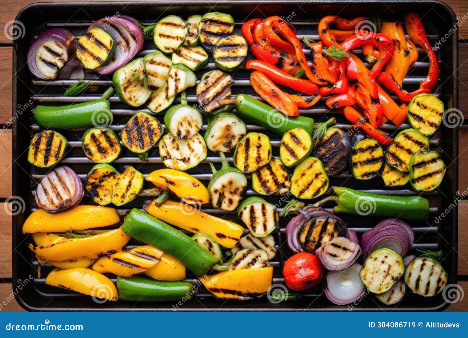 Bird-eye-view of Grilled Veggies on a Rectangular Grill Pan Stock ...