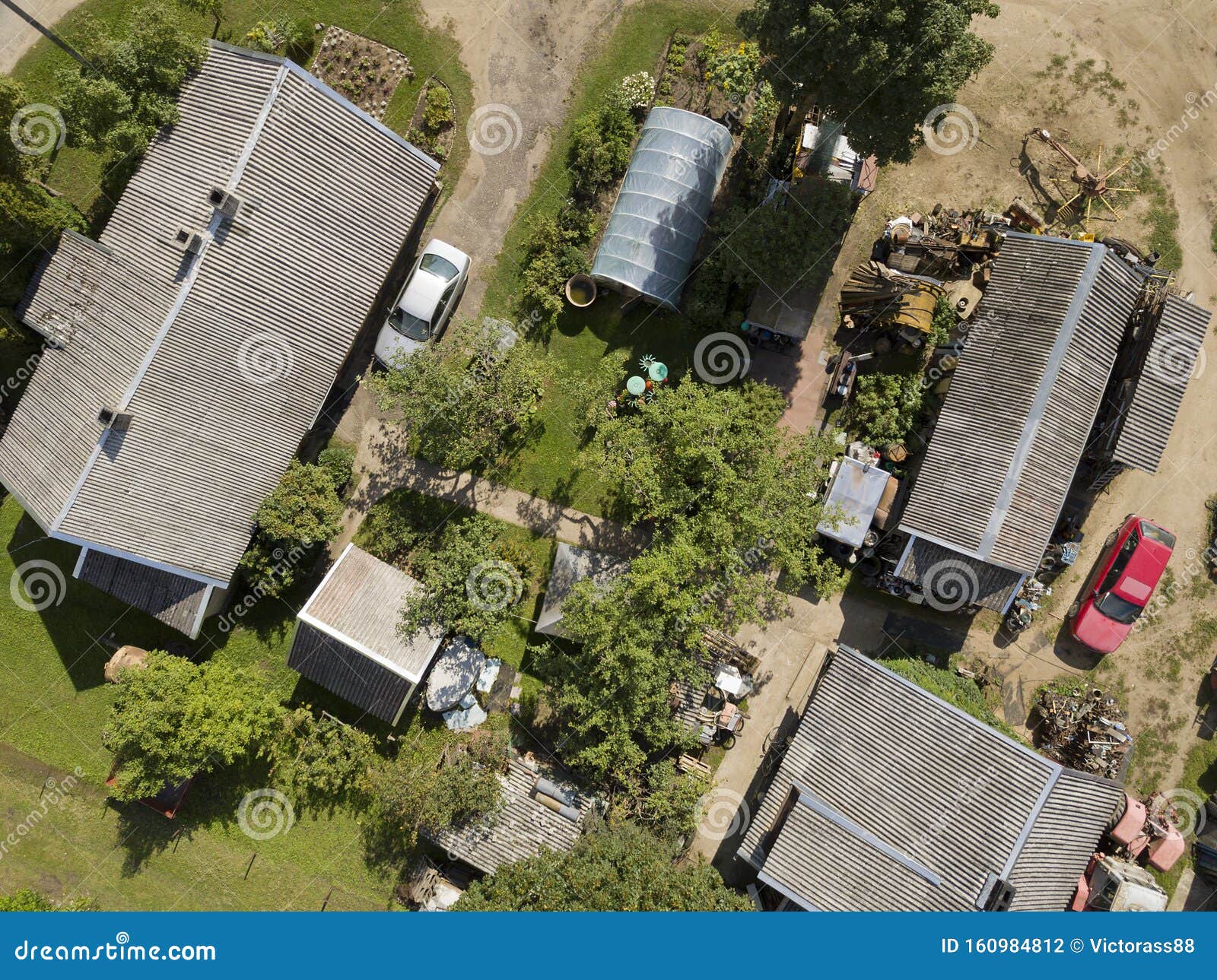 Trash in a back yard stock photo. Image of backyard - 160984812