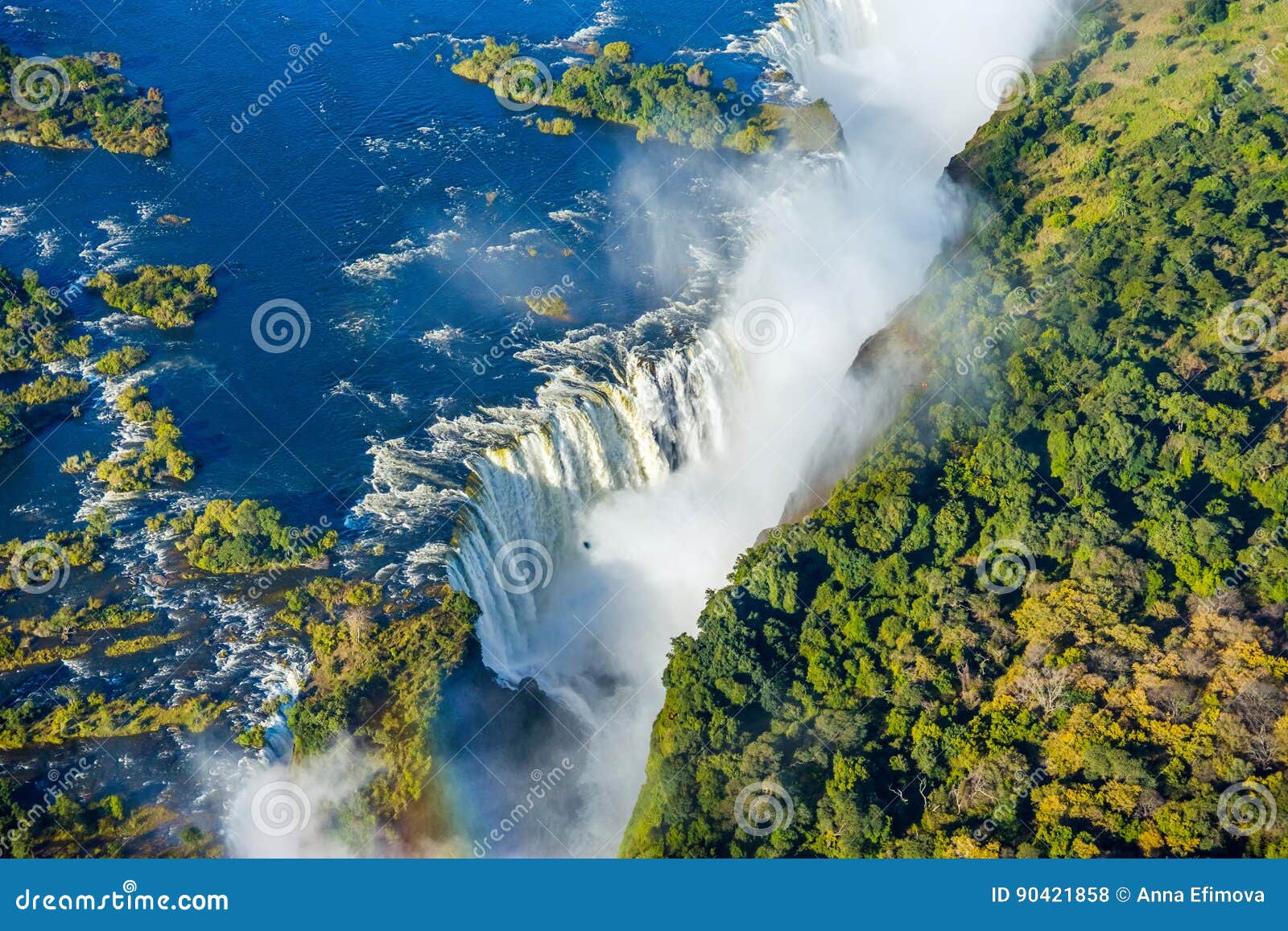 Bird Eye View of the Victoria Falls Waterfall Stock Photo - Image of ...