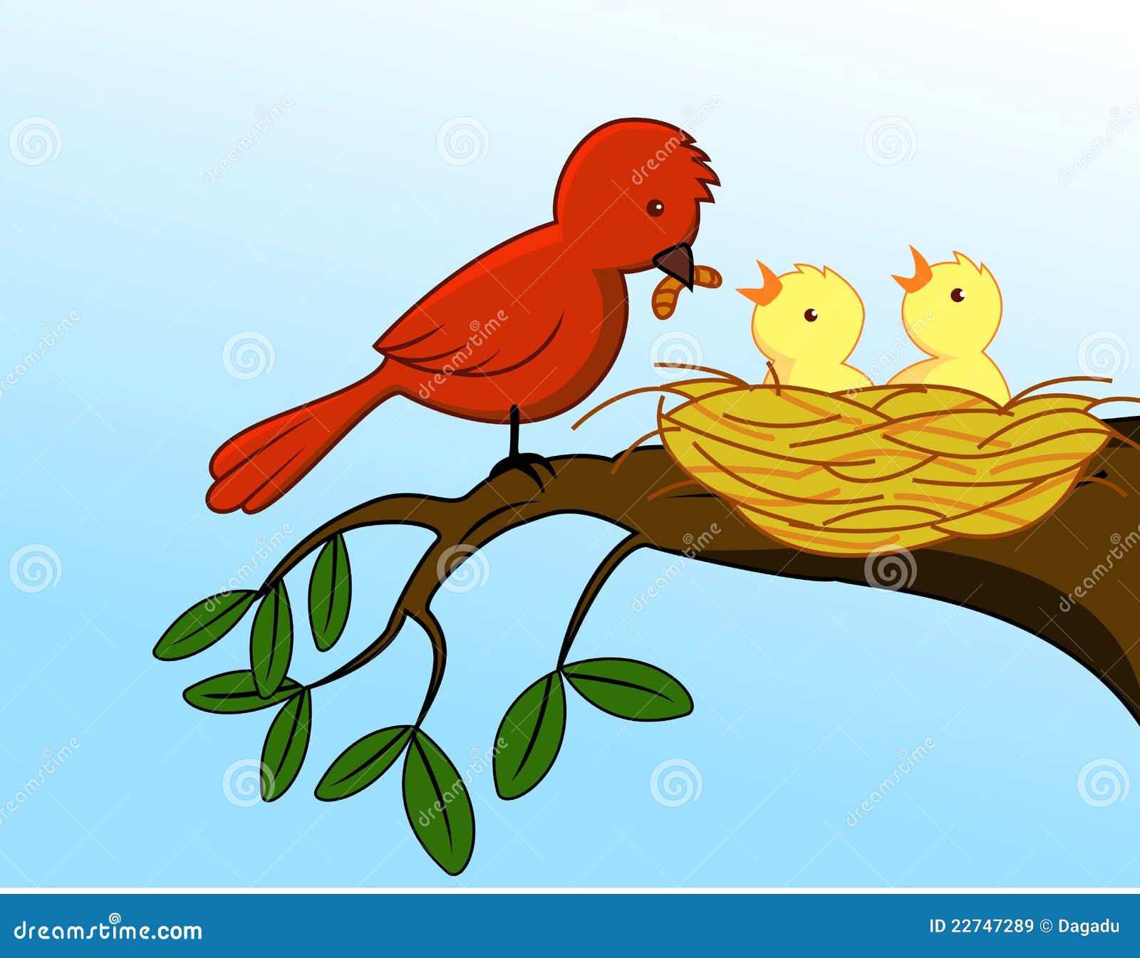 Bird family stock vector. Illustration of care, mother - 22747289