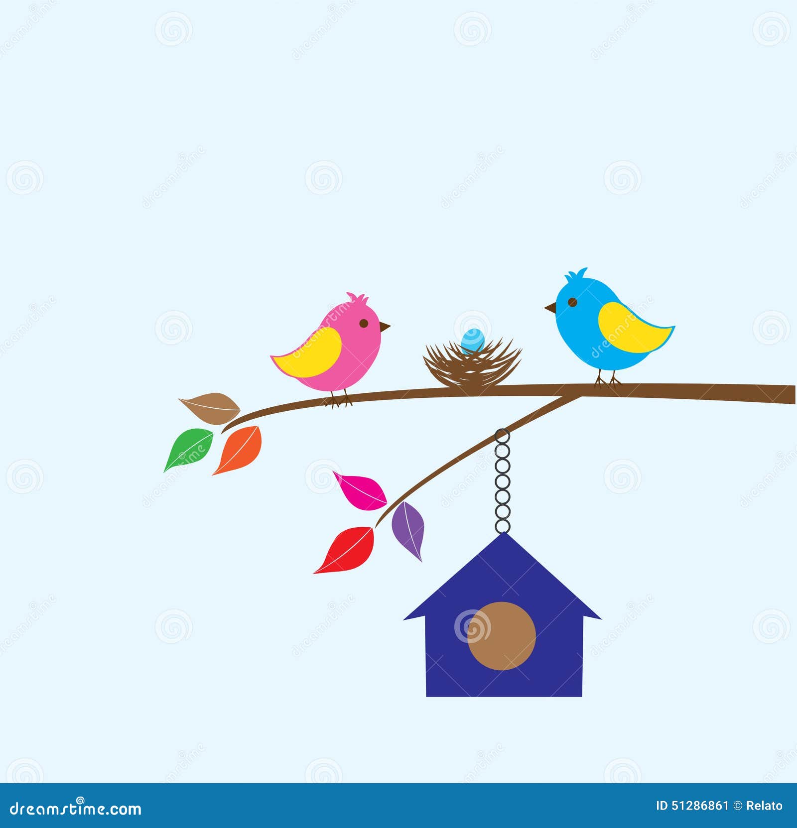 Bird Family stock vector. Illustration of isolated, cartoon - 51286861