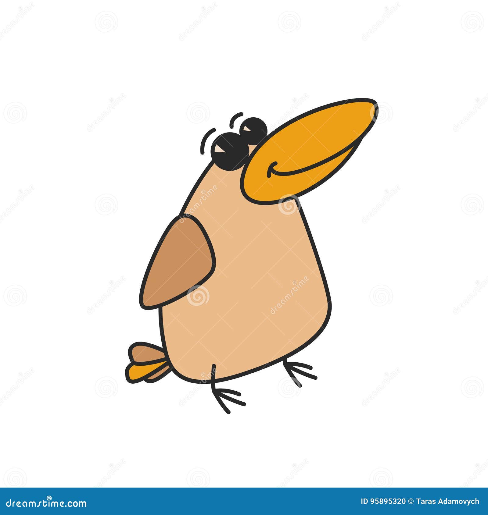 Bird Fat Cartoon Vector Illustration Profile Stock Vector ...