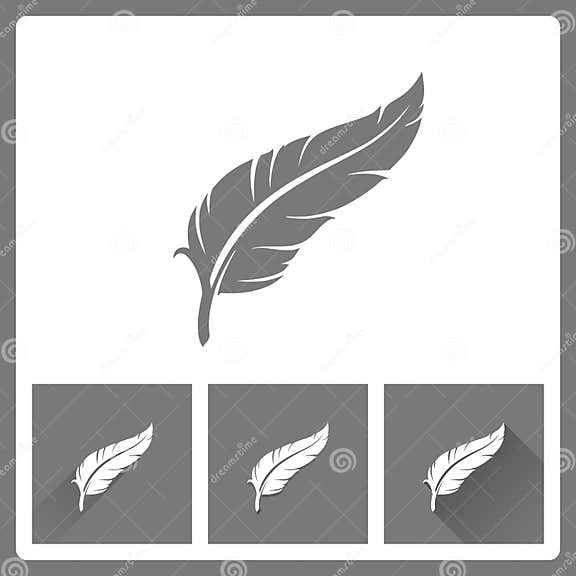 Bird Feather Icon Isolated on White Background Stock Vector ...