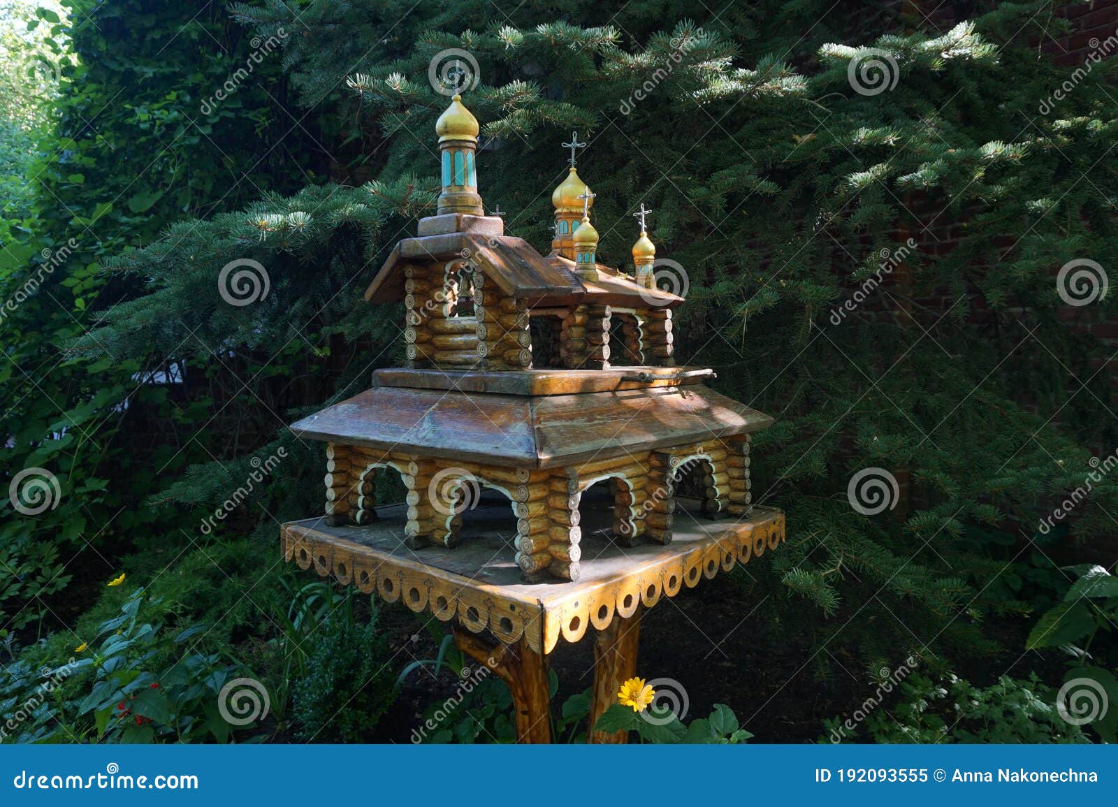 Bird Feeder in the Form of an Orthodox Church Stock Image - Image of ...