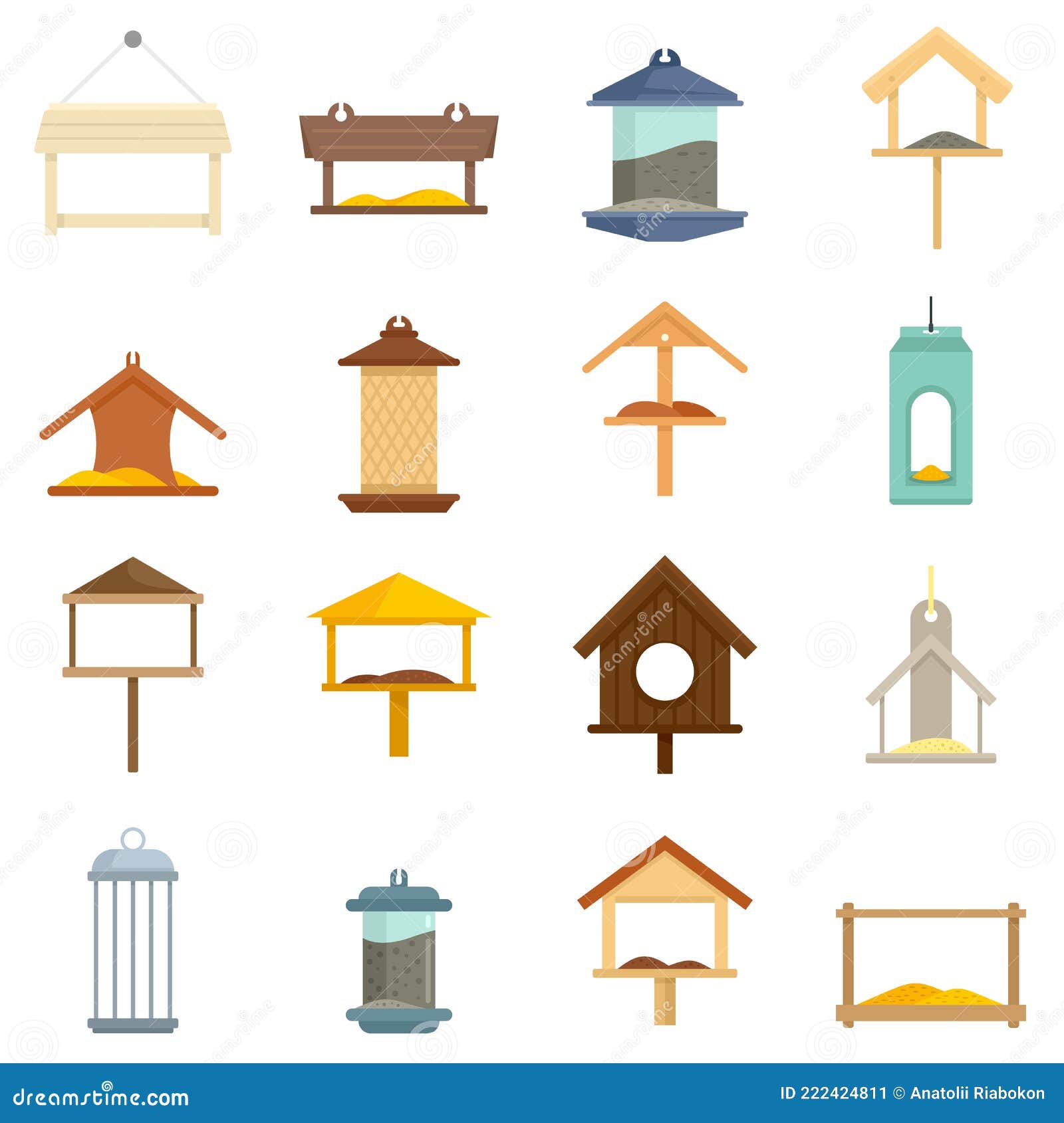 Bird Feeders Animal Illustration On White Background. Asd Illustration ...