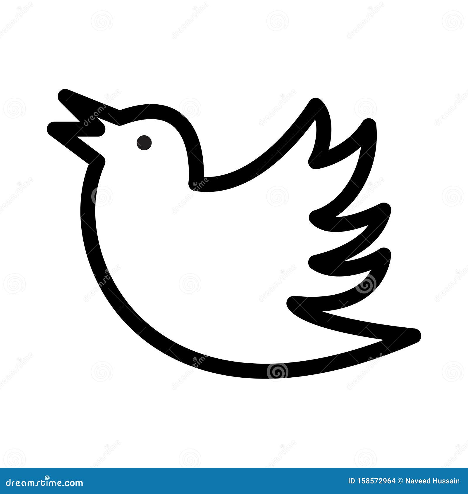 Bird Flags Thin Line Vector Icon Stock Illustration - Illustration of ...