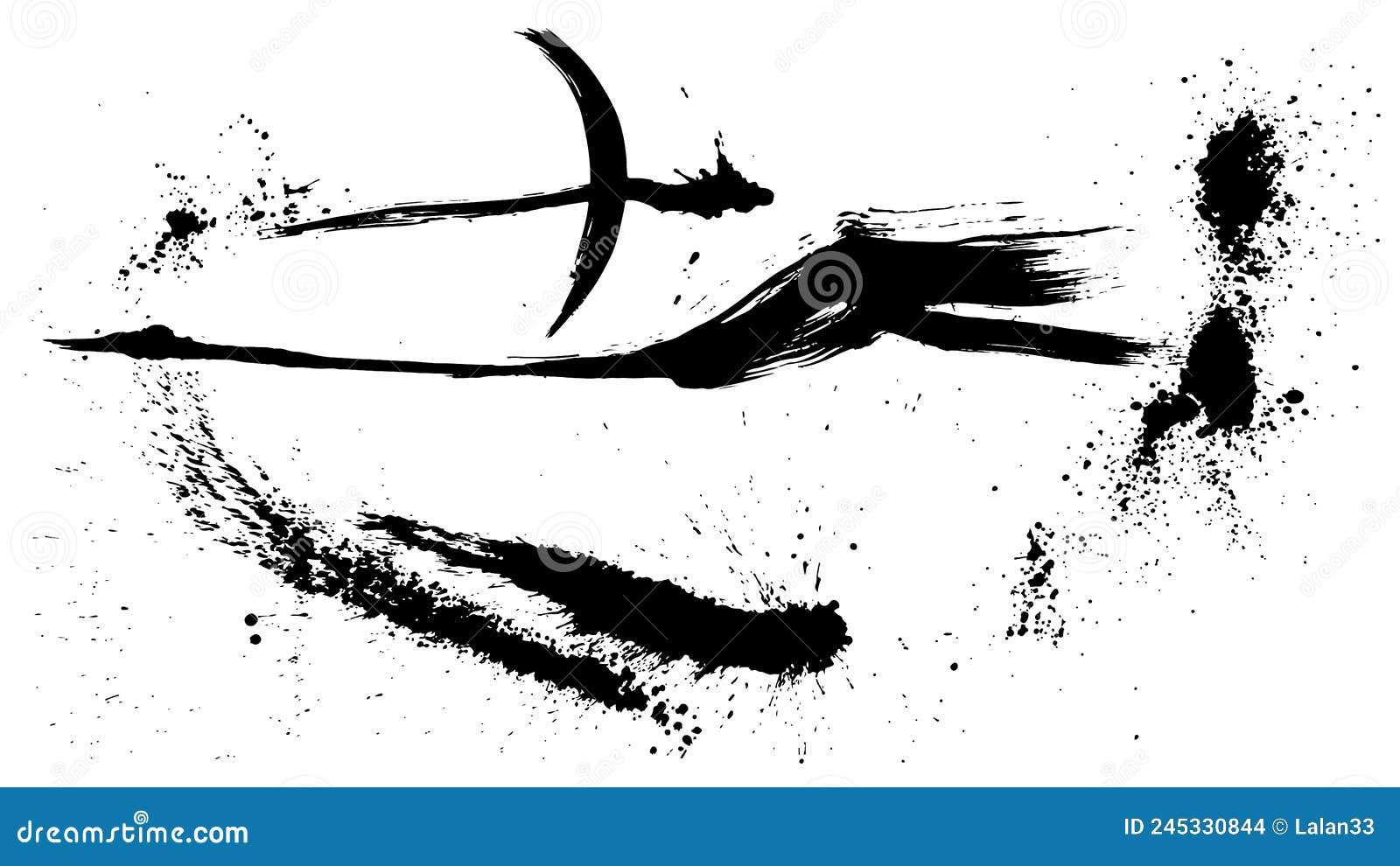 Leap. Bird Flapping. Ink Art Stock Vector - Illustration of lively ...