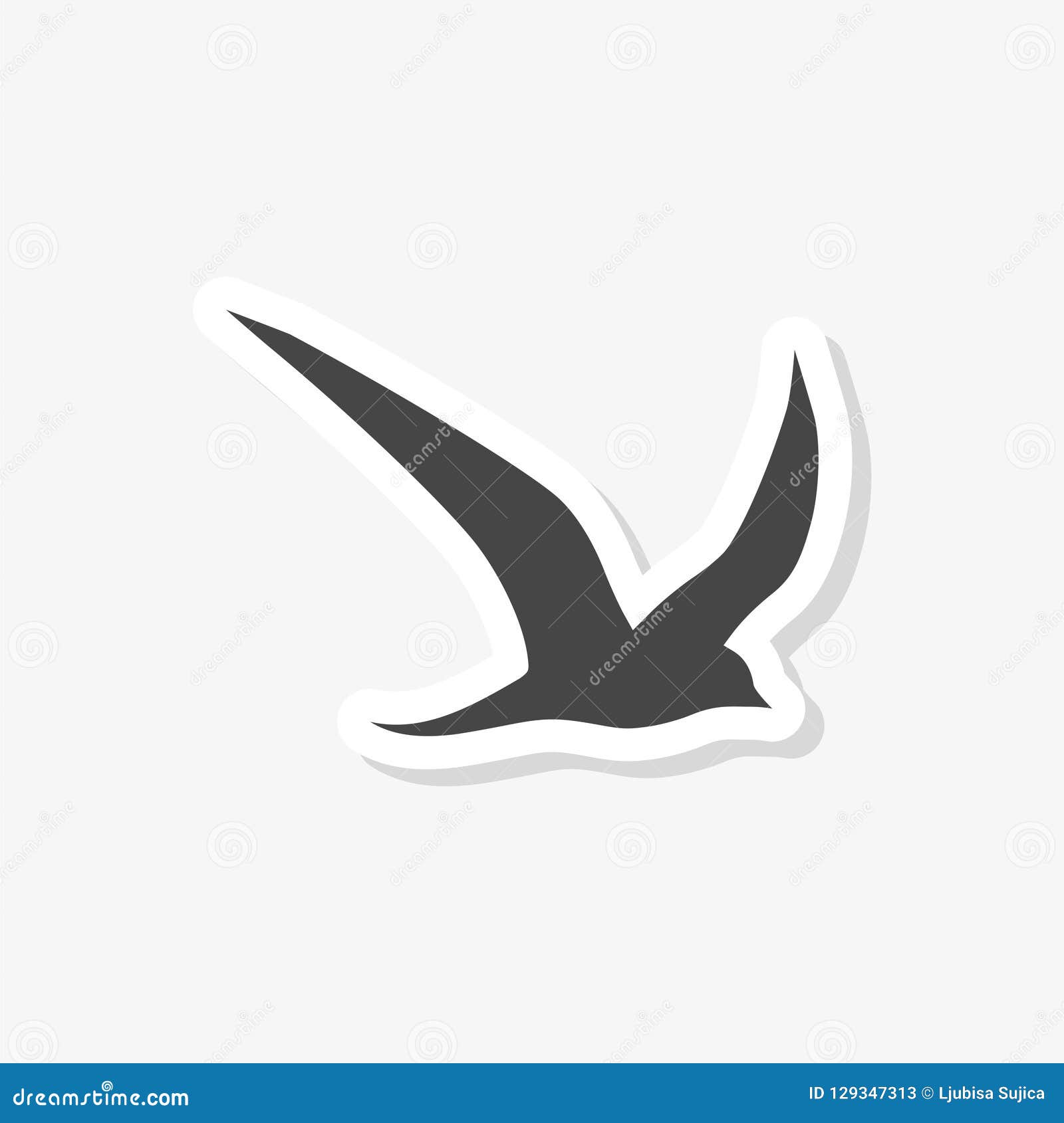 Bird in flight sticker stock vector. Illustration of flight - 129347313