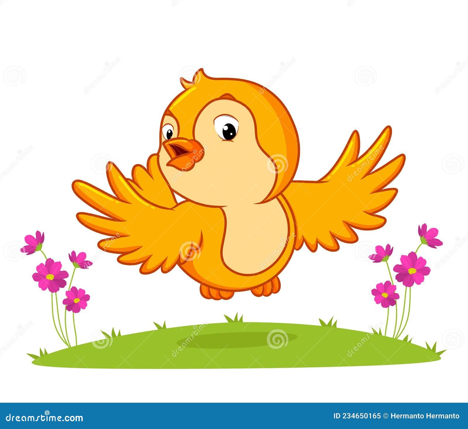 Whispering Bird Cartoon Vector Illustration | CartoonDealer.com #45746270