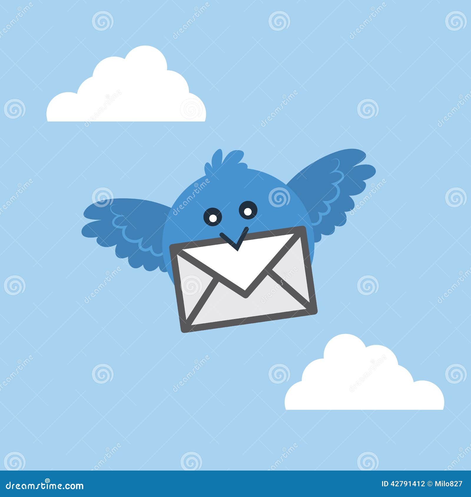 Bird Flying Letter Vector Illustration | CartoonDealer.com #42791412