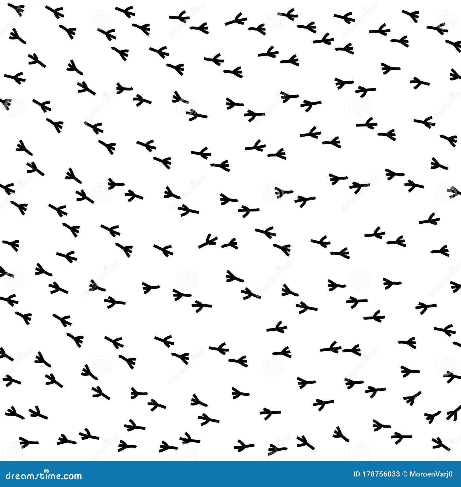 Bird Footprints Pattern on a White Background. Vector Illustration ...