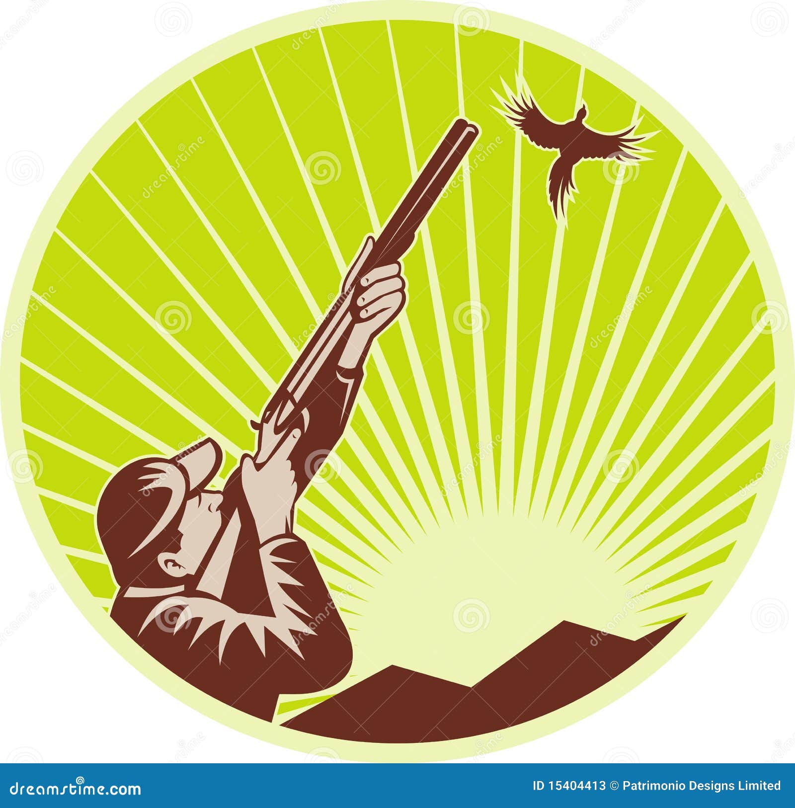 Bird Game Hunter With Shotgun Stock Image | CartoonDealer.com #15404413