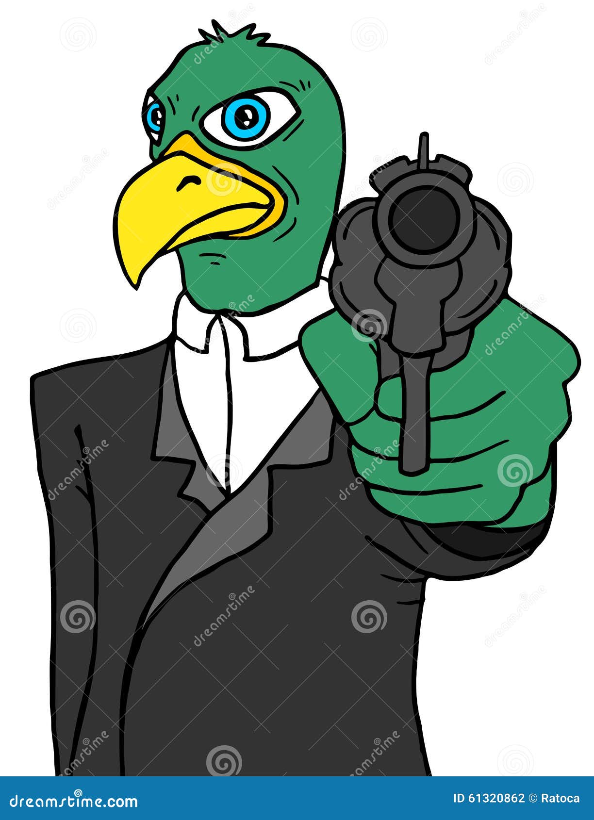Bird gangster stock vector. Illustration of bird, handsome - 61320862