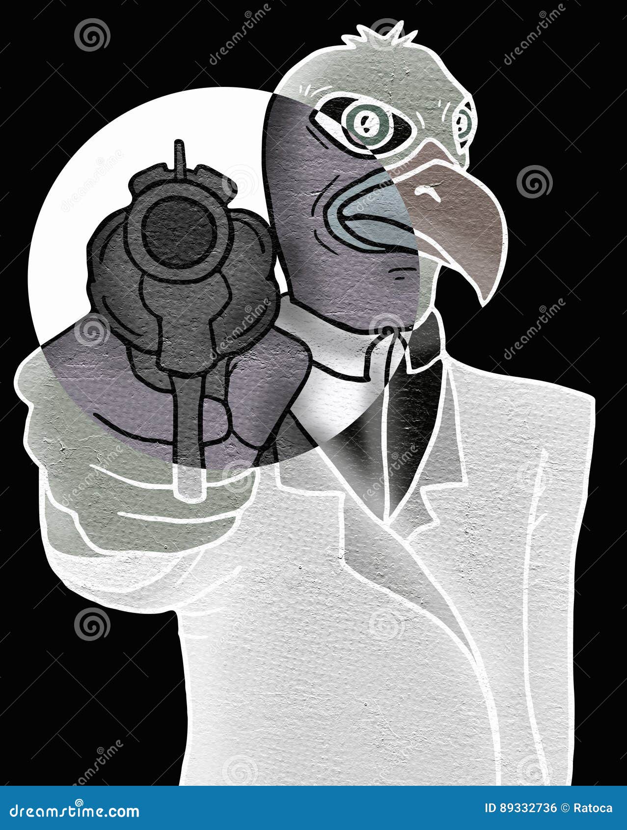 Bird gangster stock illustration. Illustration of animal - 89332736