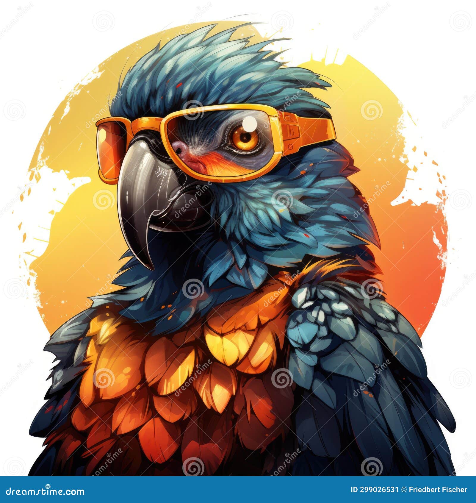 A Bird with Glasses on it S Head Stock Illustration - Illustration of ...