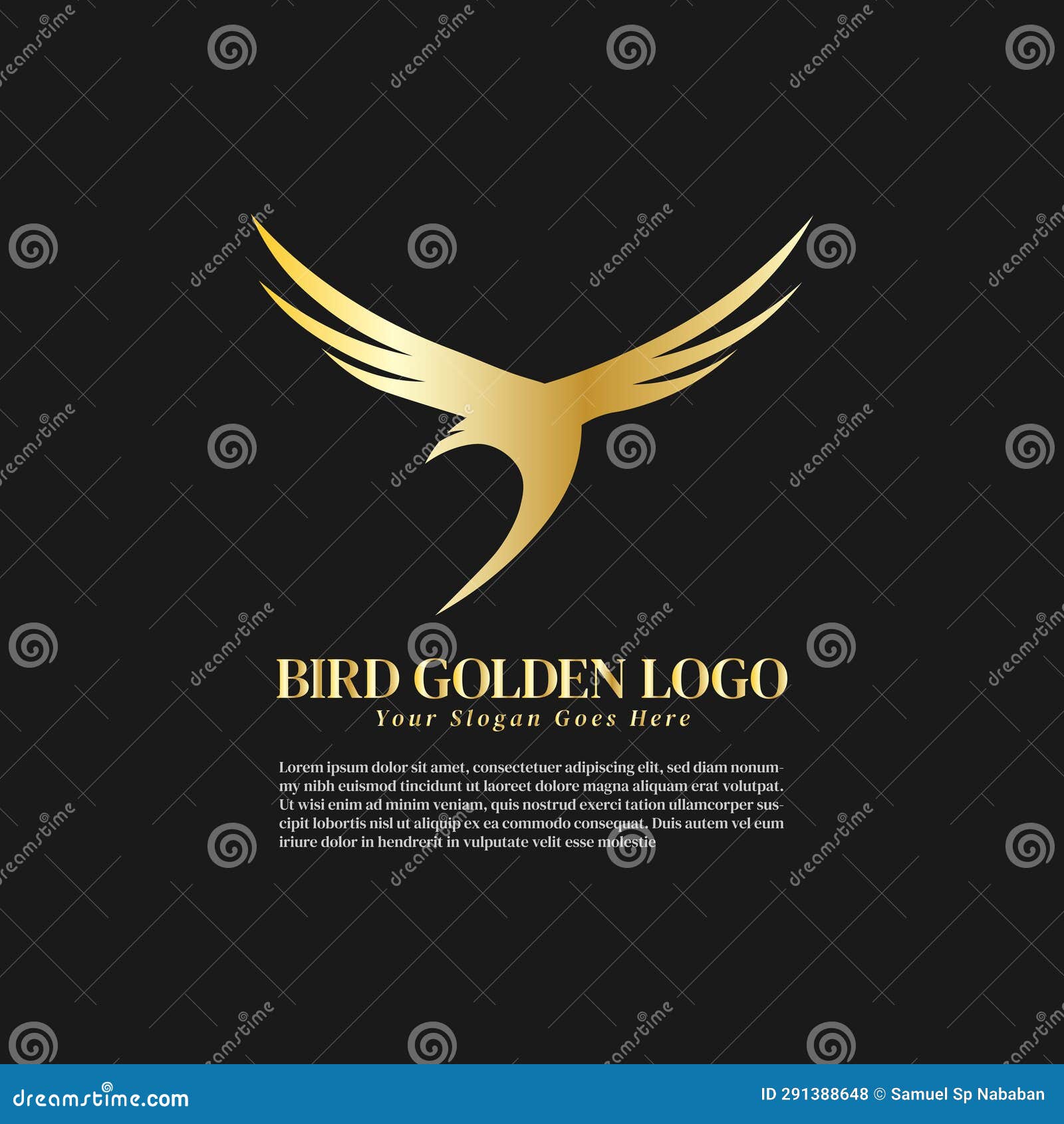 Bird Golden Logo Vector Editable Stock Illustration - Illustration of ...