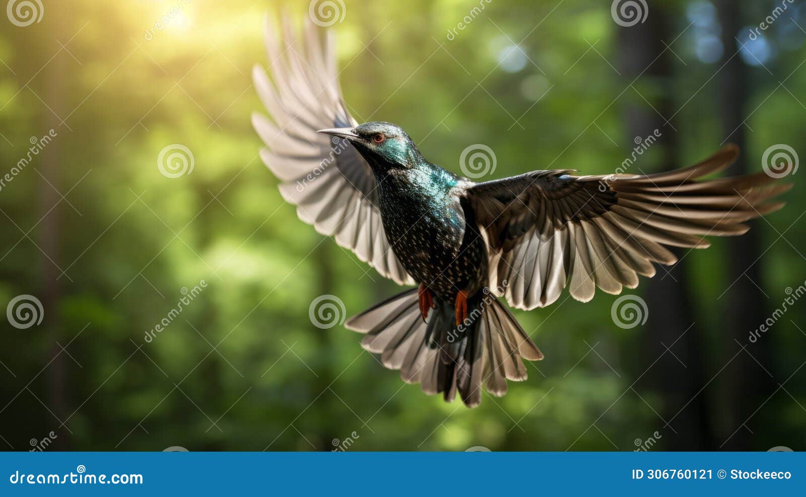 High-speed Starling Flight in Enchanting Forest - Real 8k Image Stock ...