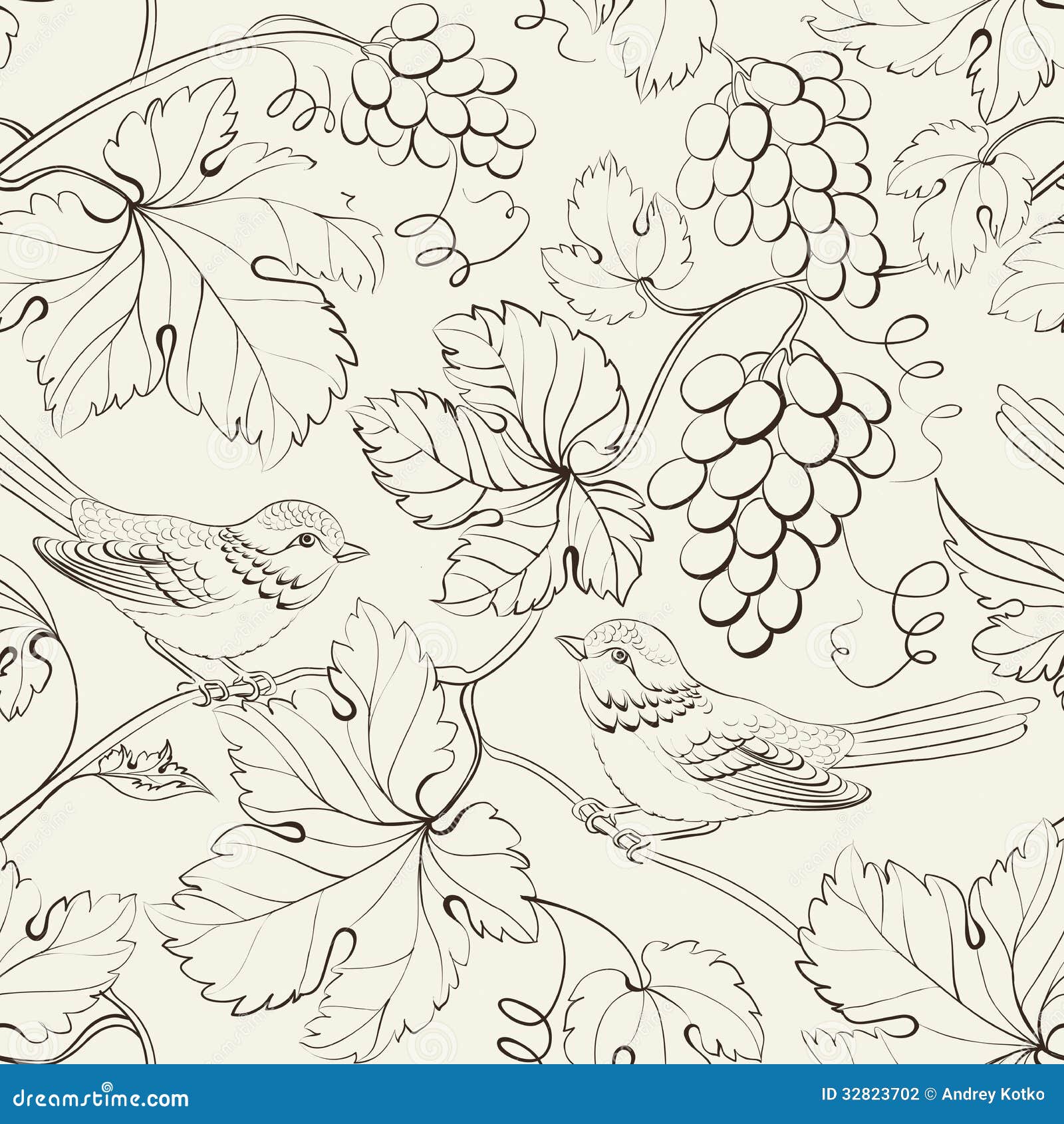 Grape Seamless Pattern. Wine Yard Natural Fruit Food Background Royalty ...