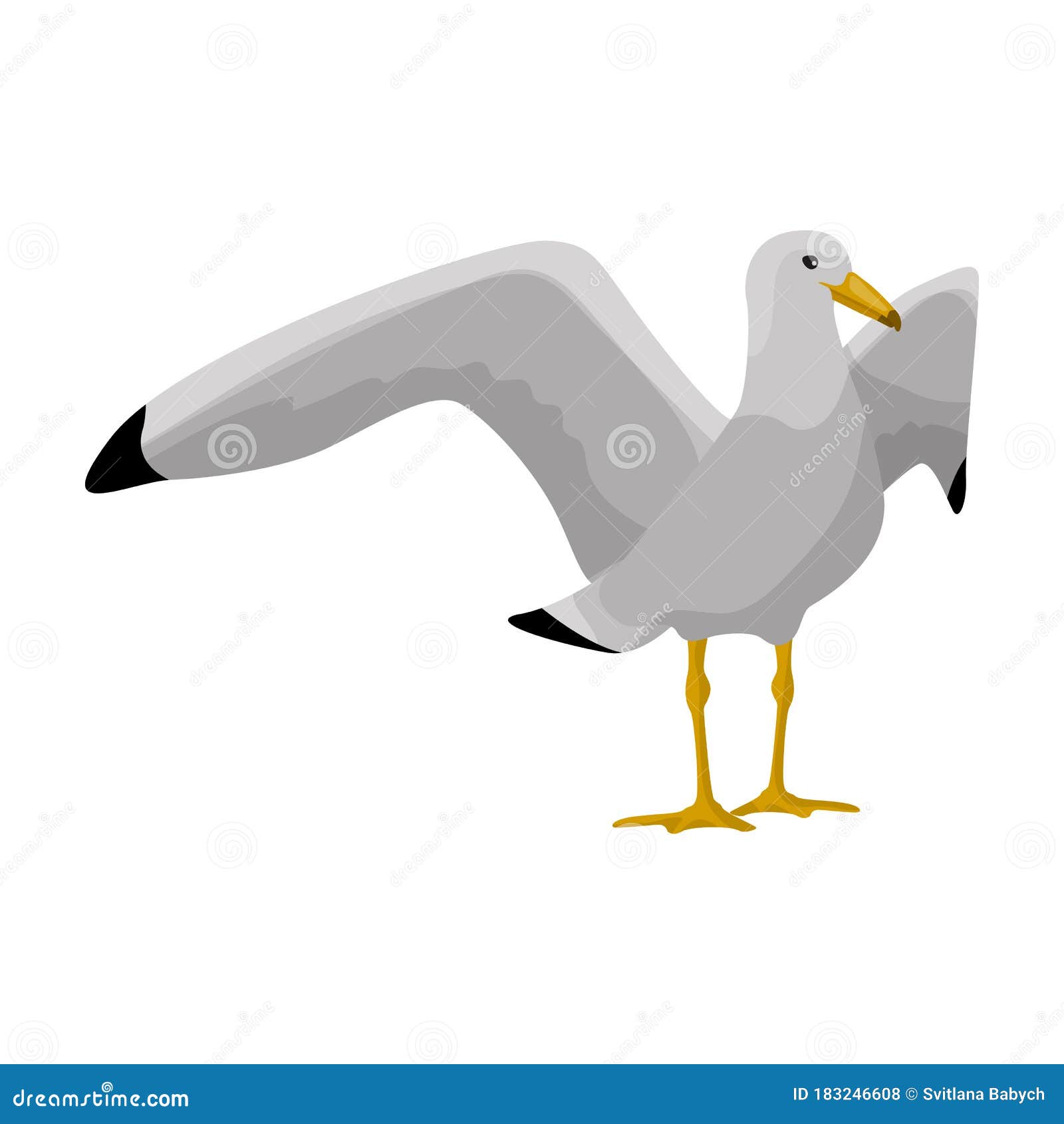 Bird Gull Vector Icon.Cartoon Vector Icon Isolated on White Background ...