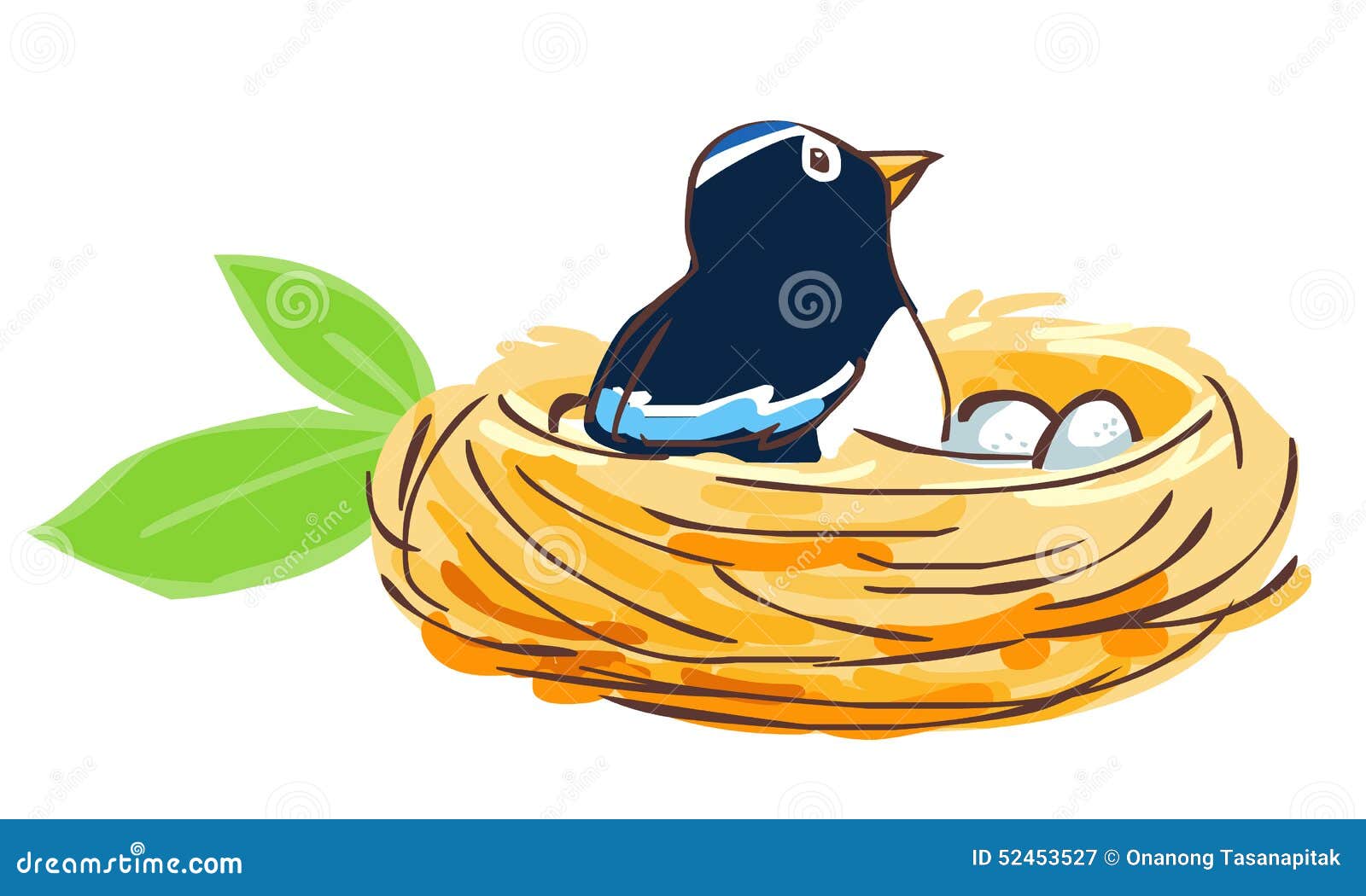 Bird Nest With Eggs Vector Cartoon Illustration | CartoonDealer.com ...