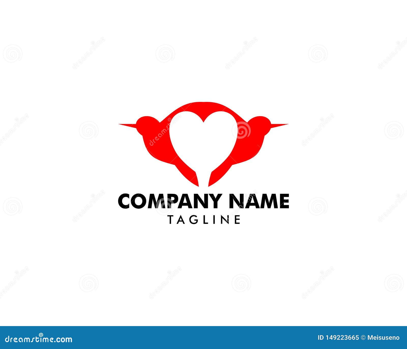 Bird Heart Love Logo Design Stock Vector - Illustration of font ...