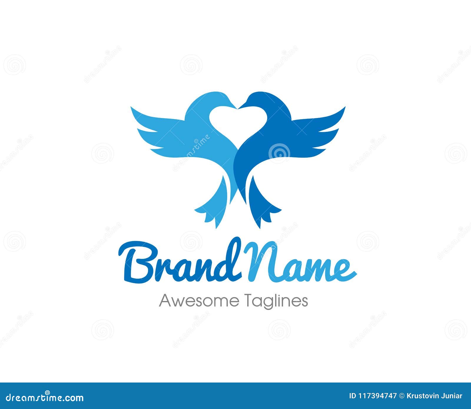 Bird with Heart Love Vector Logo Concept, Stock Vector - Illustration ...