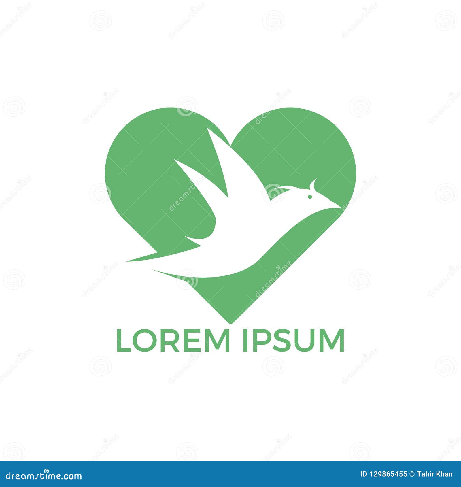Bird in Heart Shape Logo Design. Stock Vector - Illustration of idea ...