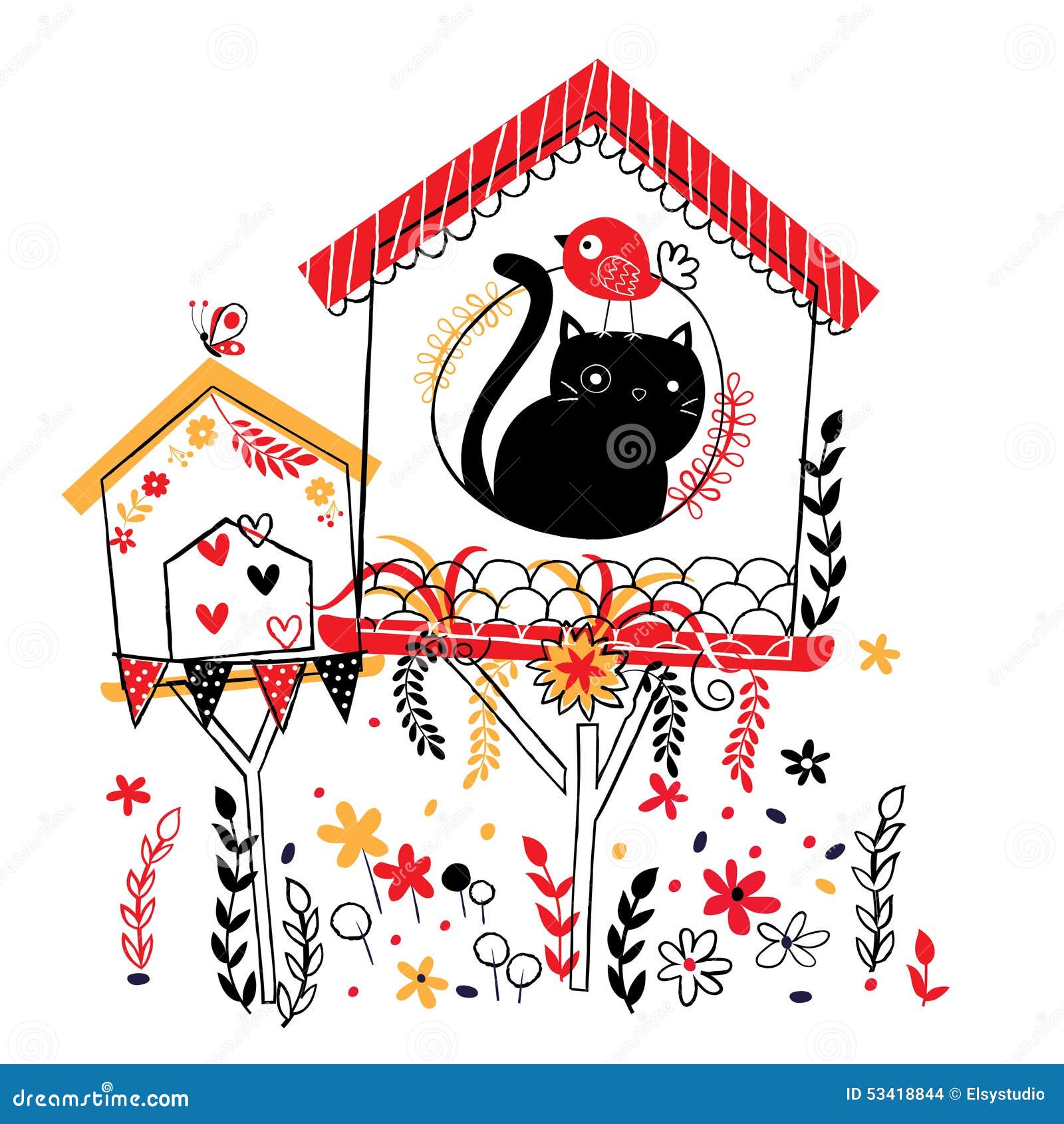 House Illustration, Drawing, Engraving, Ink, Line Art, VectorHouse ...