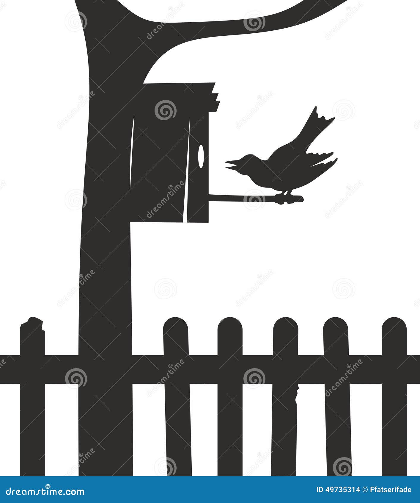 Bird house stock illustration. Illustration of tree, abstract - 49735314