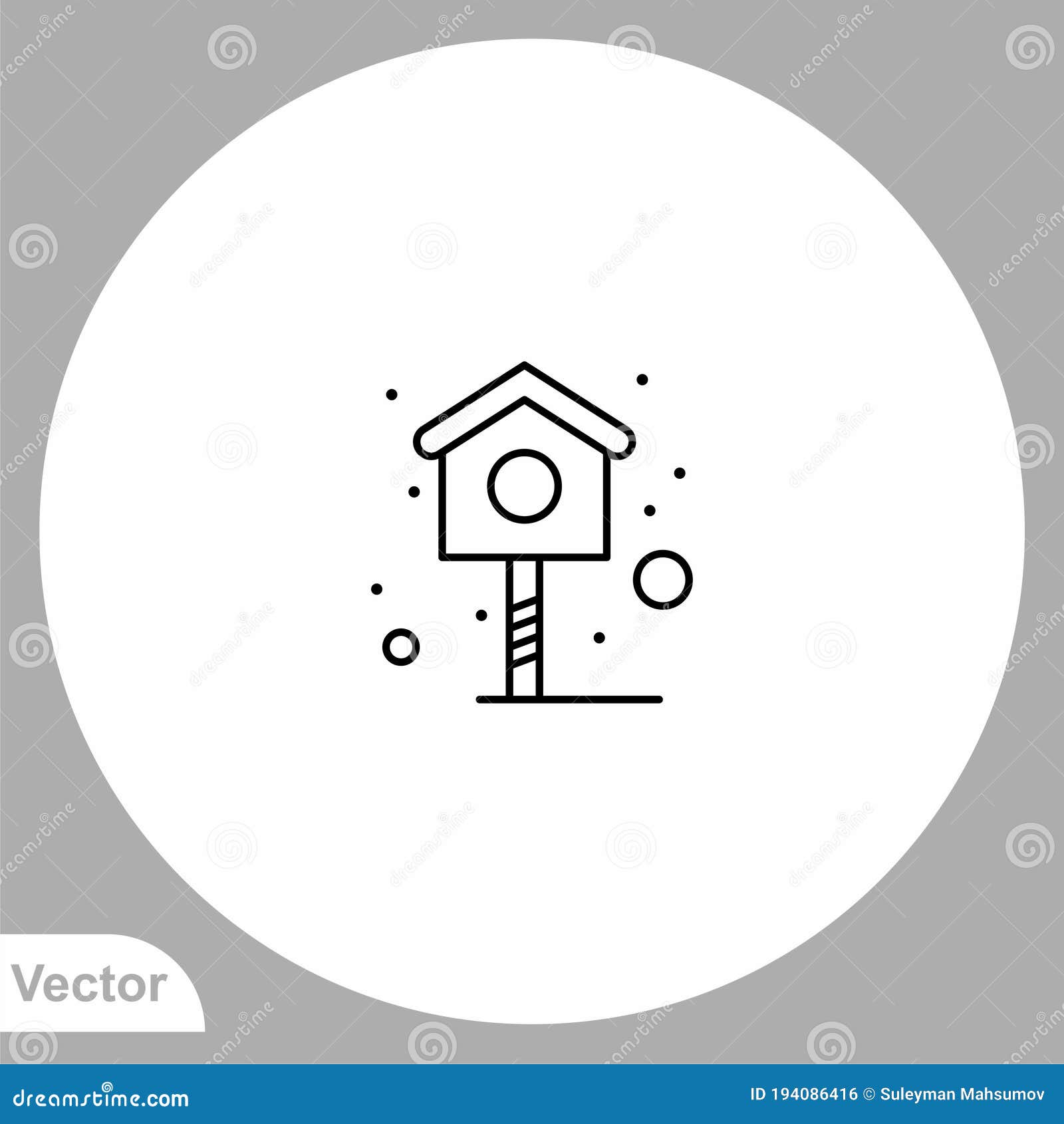 Bird House Vector Icon Sign Symbol Stock Vector - Illustration of ...