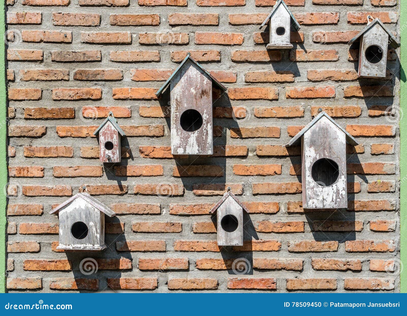 Bird house on the wall stock photo. Image of empty, homemade - 78509450