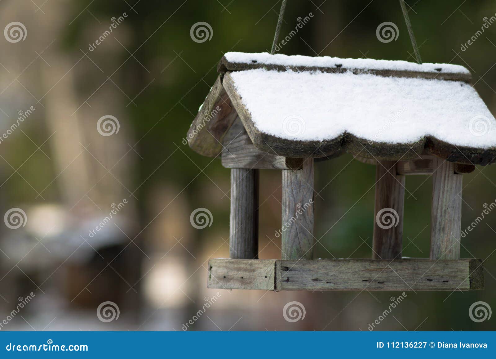 Bird house in winter stock image. Image of falling, avian - 112136227