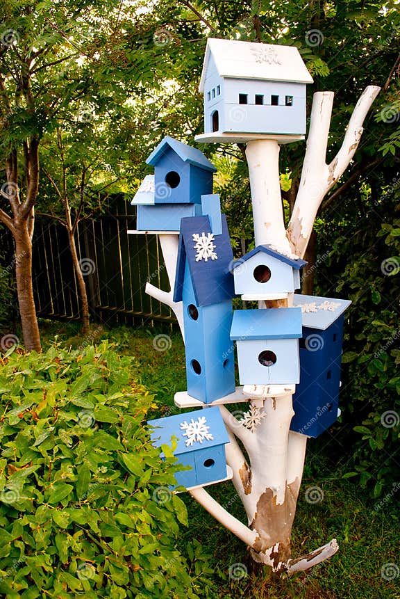 Bird houses stock image. Image of stand, tree, trunk - 11461633