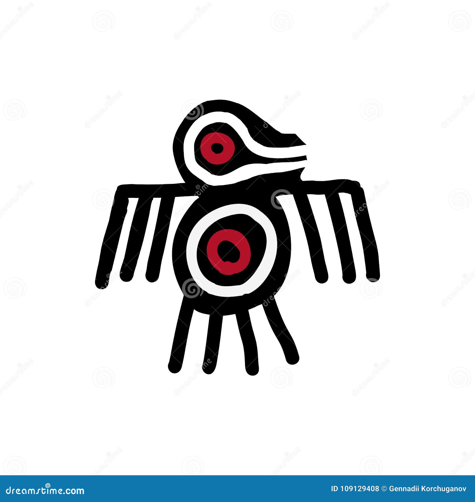 Aztec Bird Stencil Wn Two Variants Cartoon Vector | CartoonDealer.com ...