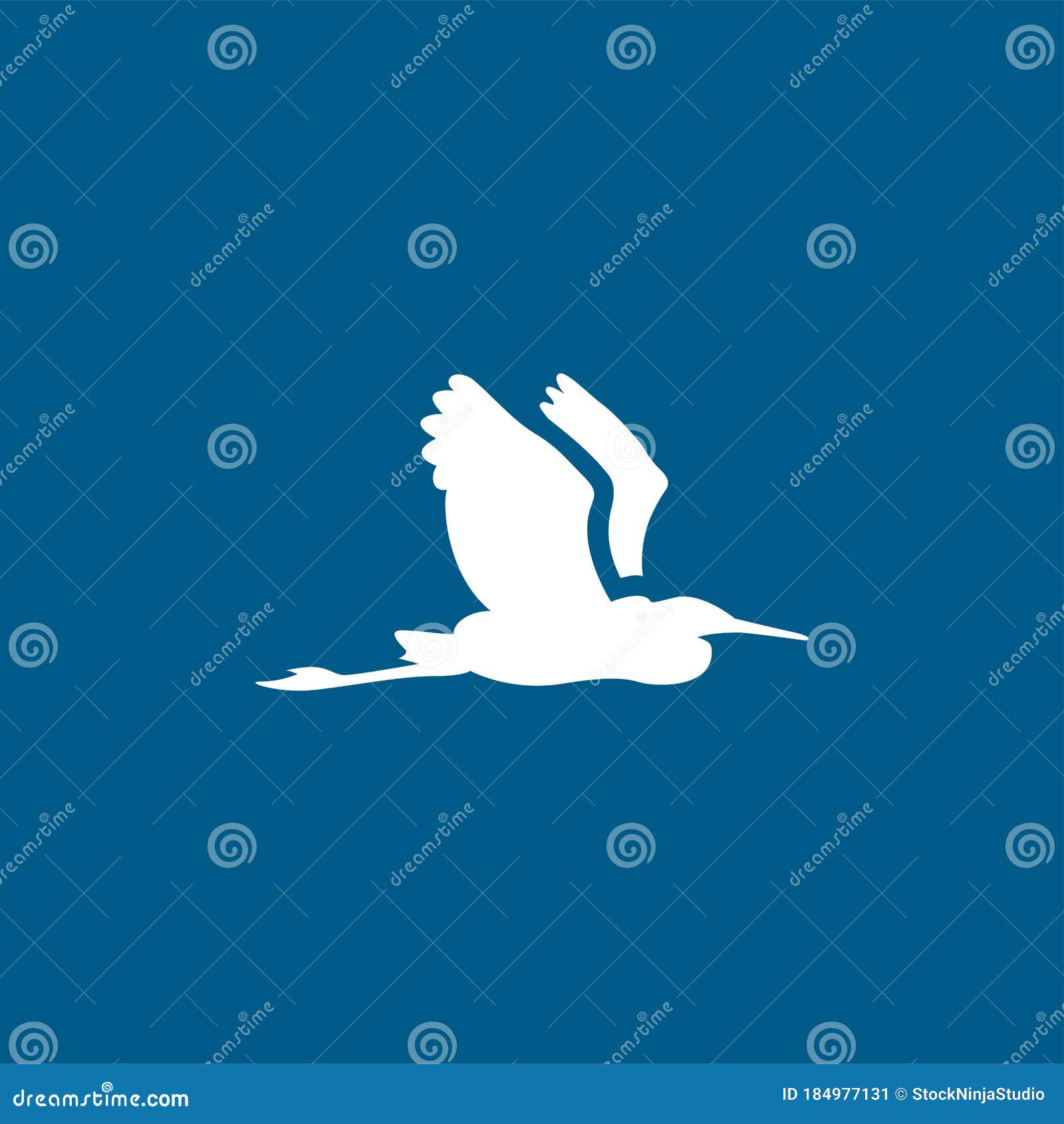Bird Icon on Blue Background. Blue Flat Style Vector Illustration Stock ...