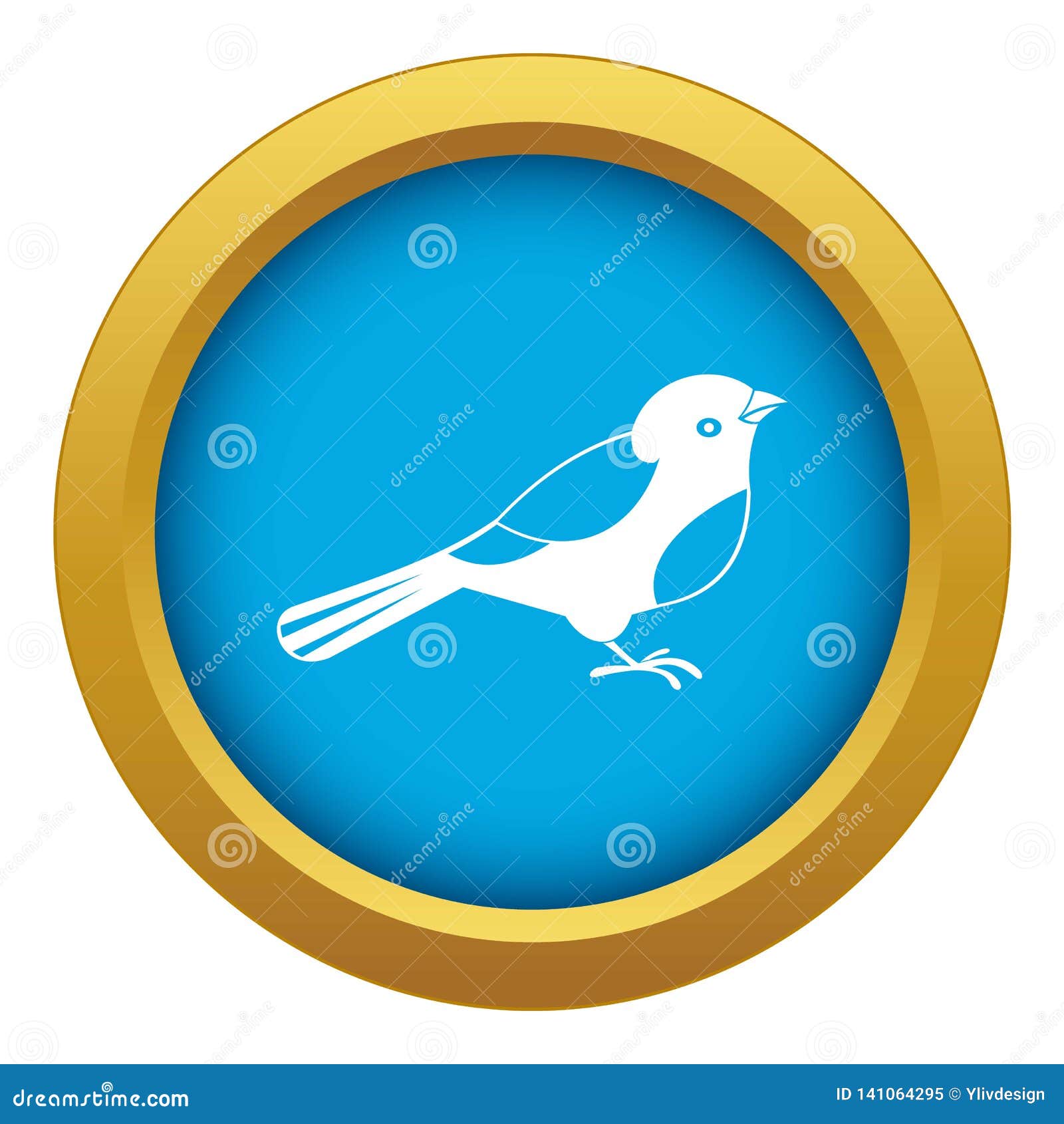 Bird Icon Blue Vector Isolated Stock Vector - Illustration of little ...