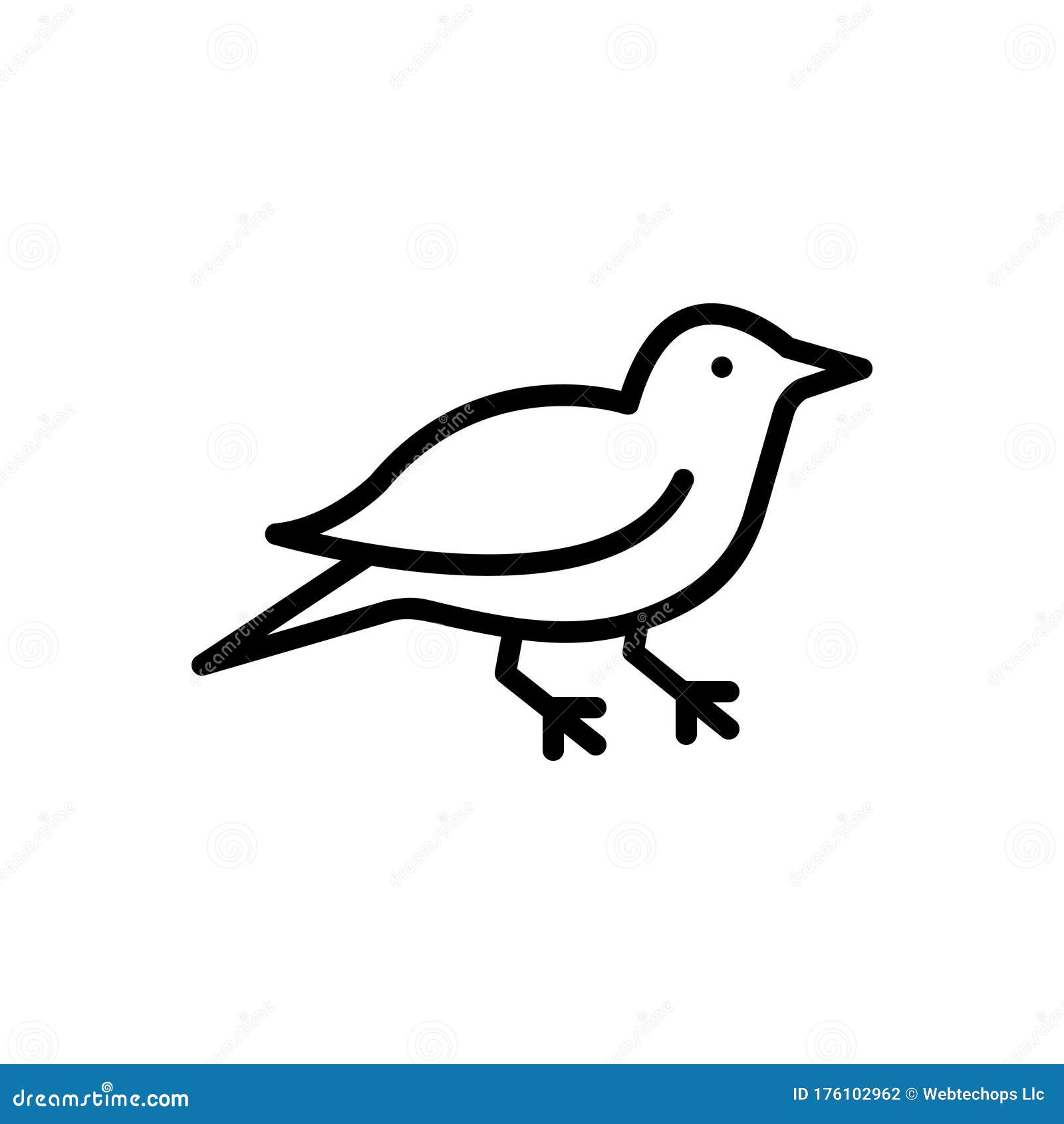 Black Line Icon for Bird, Flying and Wings Stock Vector - Illustration ...