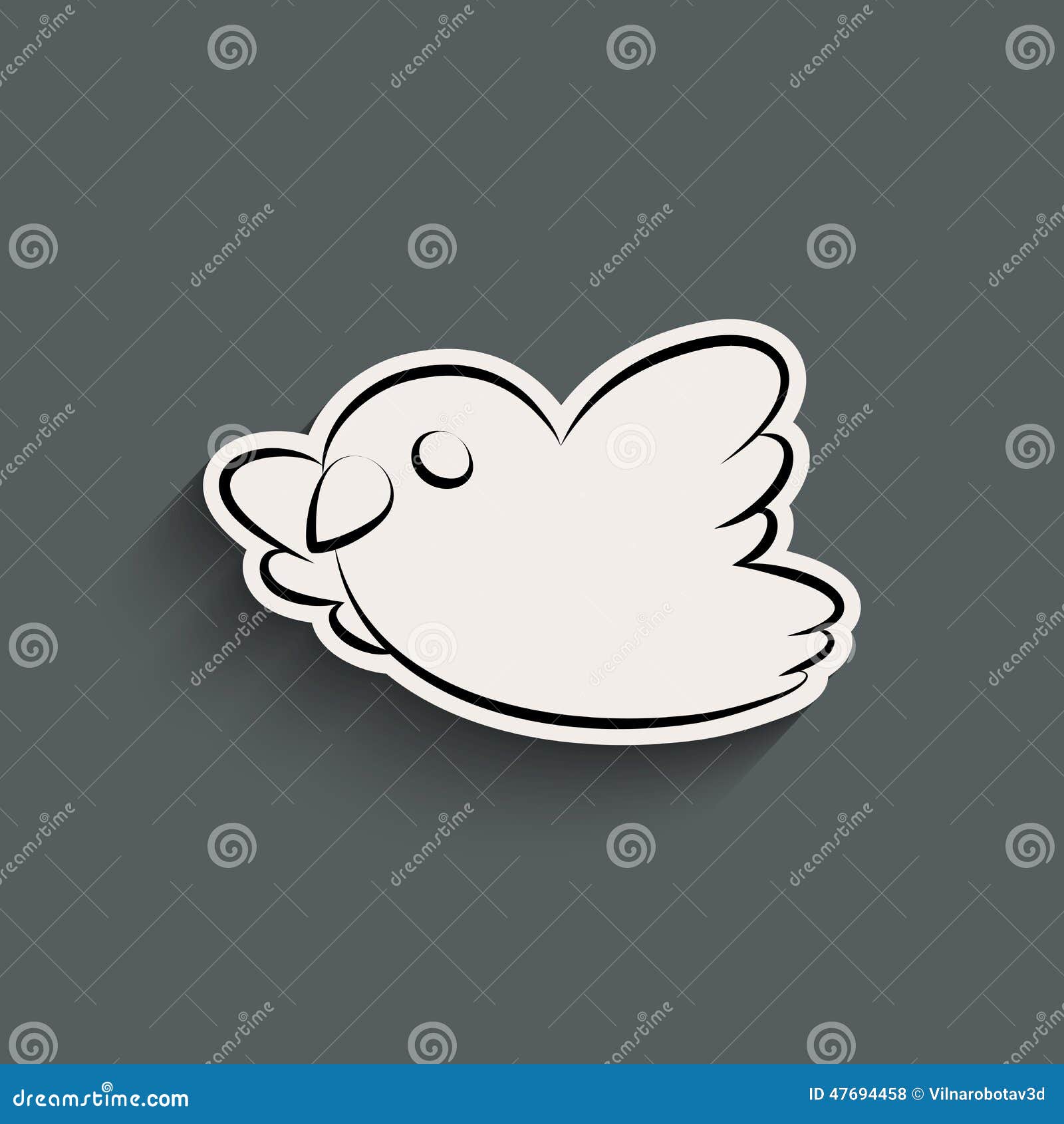 Bird icon with shadow stock vector. Illustration of media - 47694458