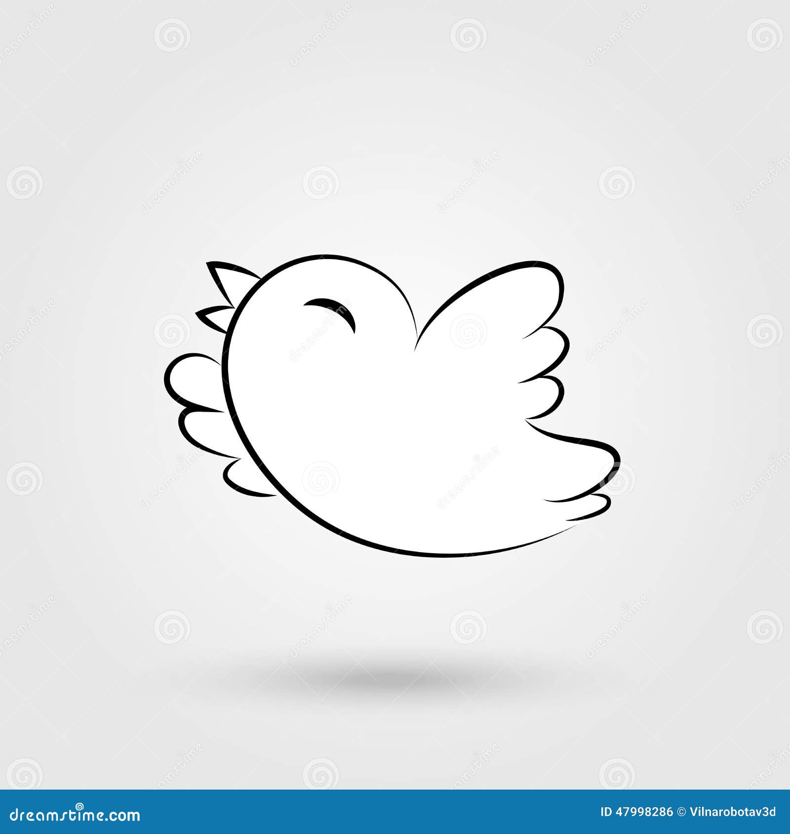 Bird icon with shadow stock vector. Illustration of single - 47998286