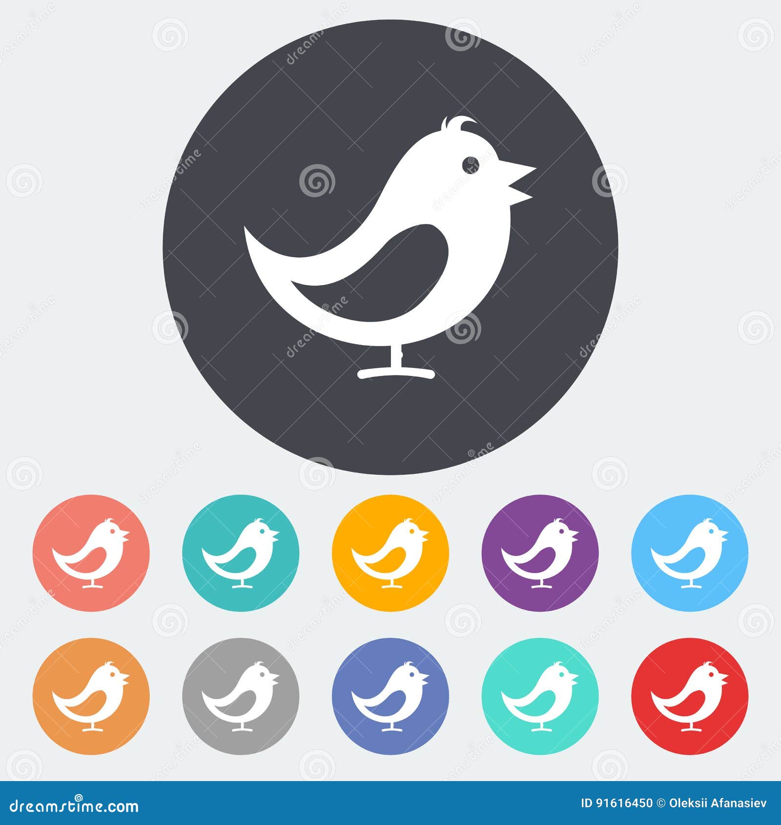 Bird icon. stock vector. Illustration of feather, button - 91616450