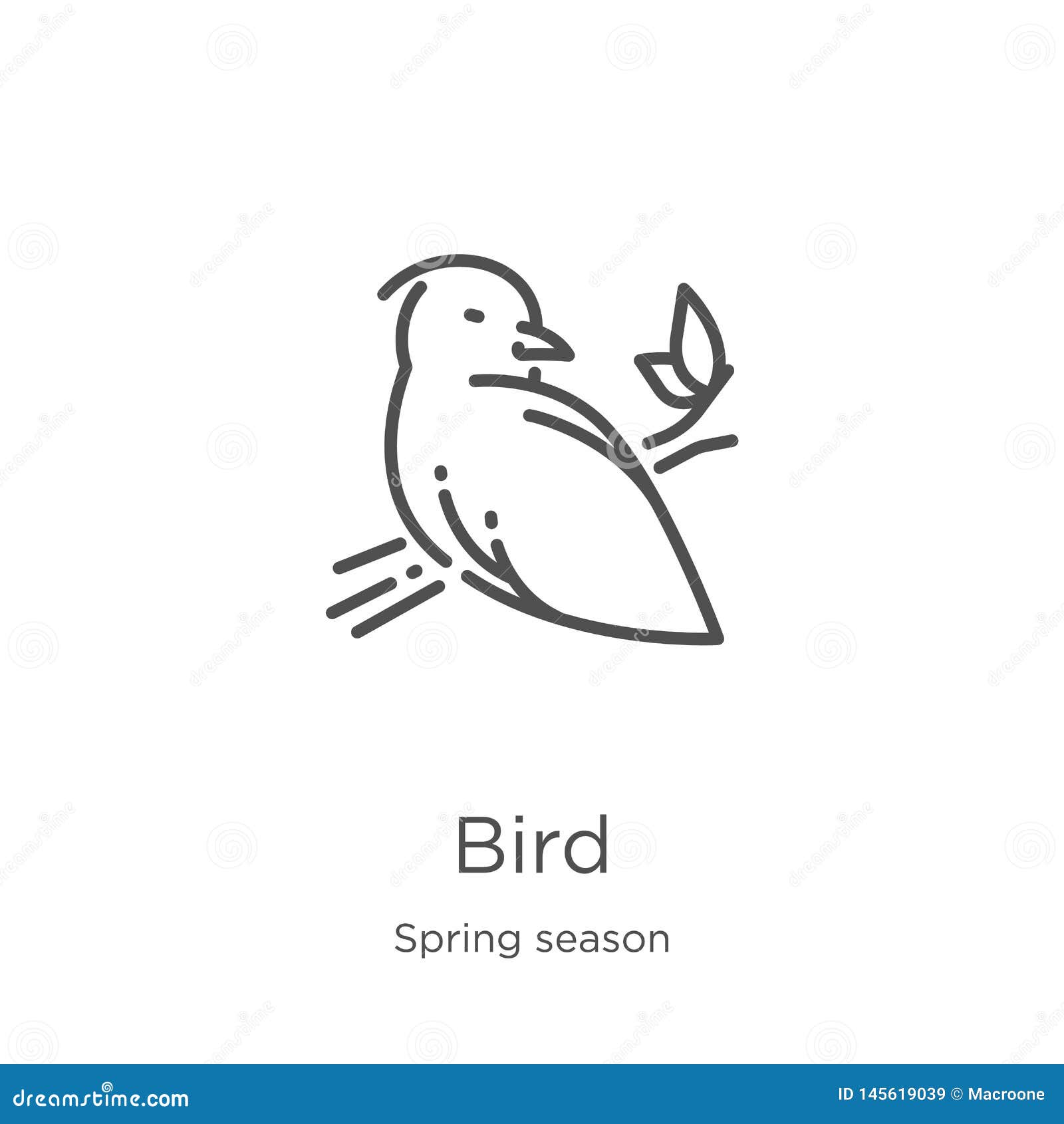 Bird Icon Vector from Spring Season Collection. Thin Line Bird Outline ...
